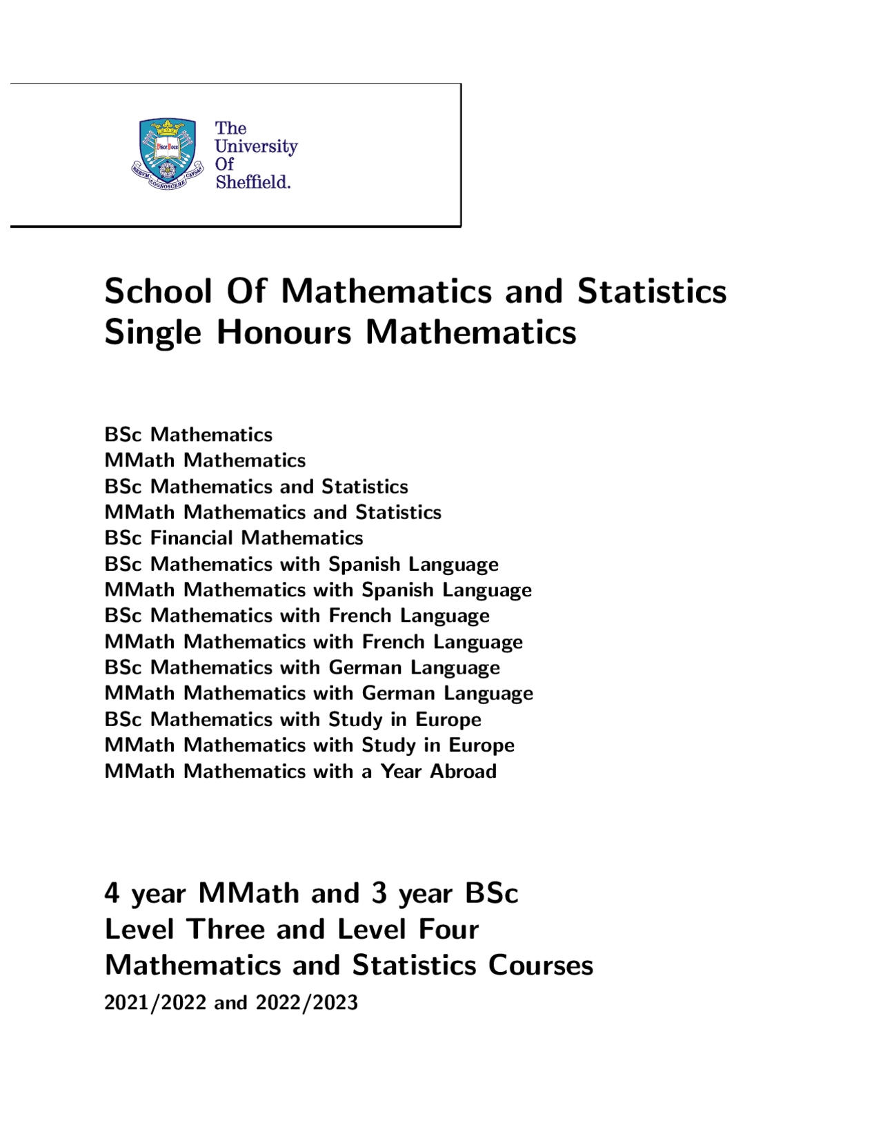 School Of Mathematics And Statistics Lecture Notes Mathematics Docsity