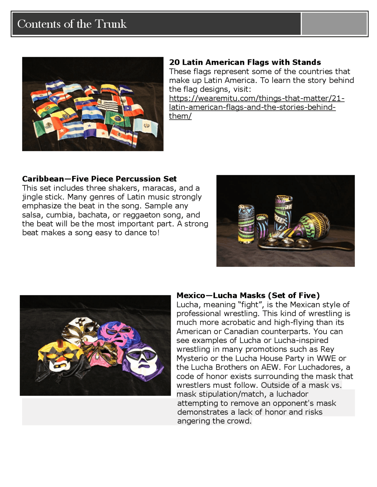 Latin American Cultural Artifacts and Literature in a Trunk: A ...