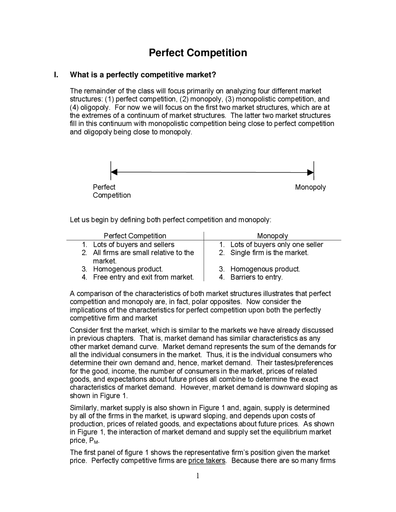 Perfect Competition | Lecture notes Law | Docsity