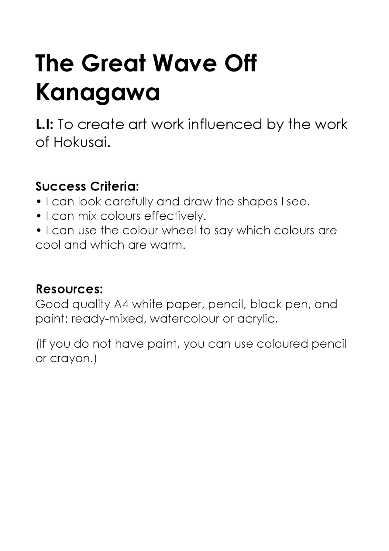 Creating Art Inspired by Hokusai's 'The Great Wave': A Step-by-Step ...