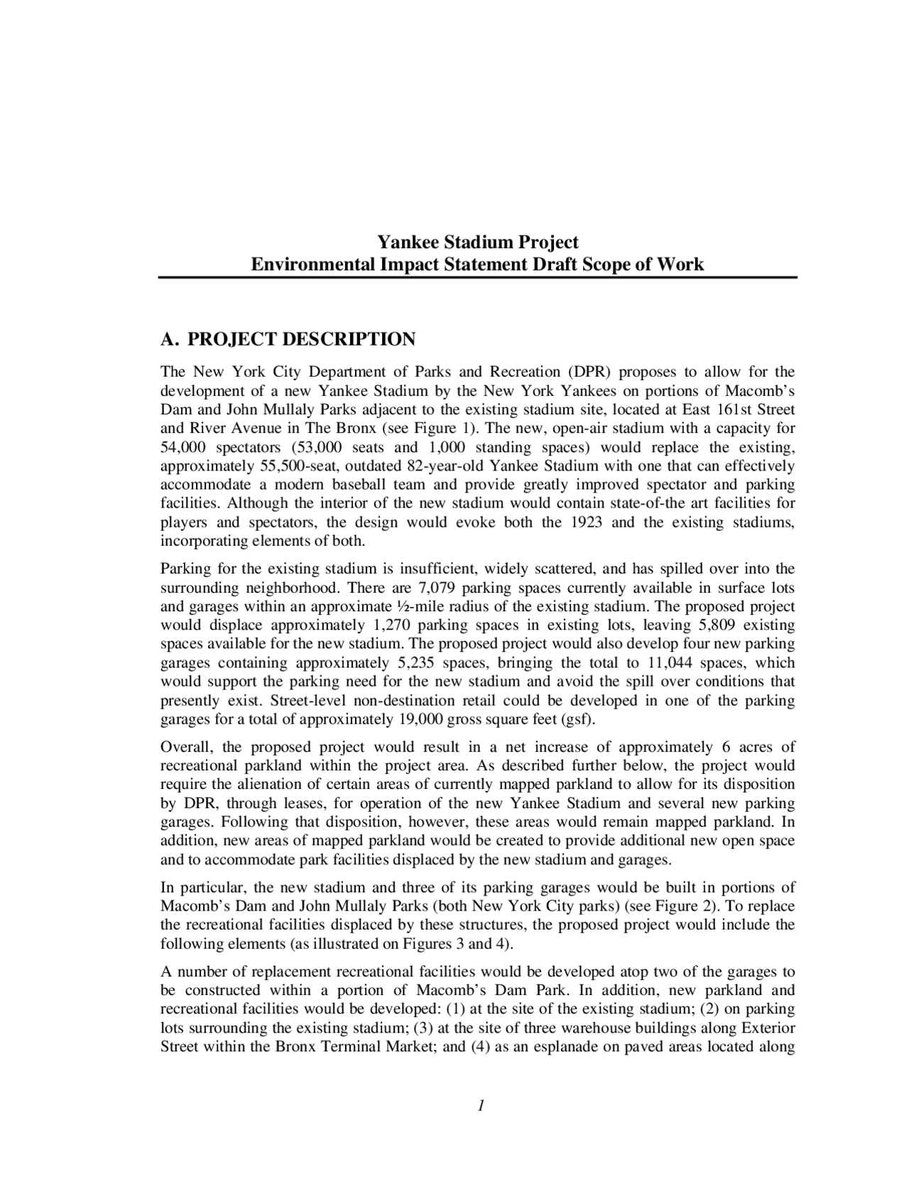 Yankee Stadium Project: Impact on Parkland and Recreational Facilities ...