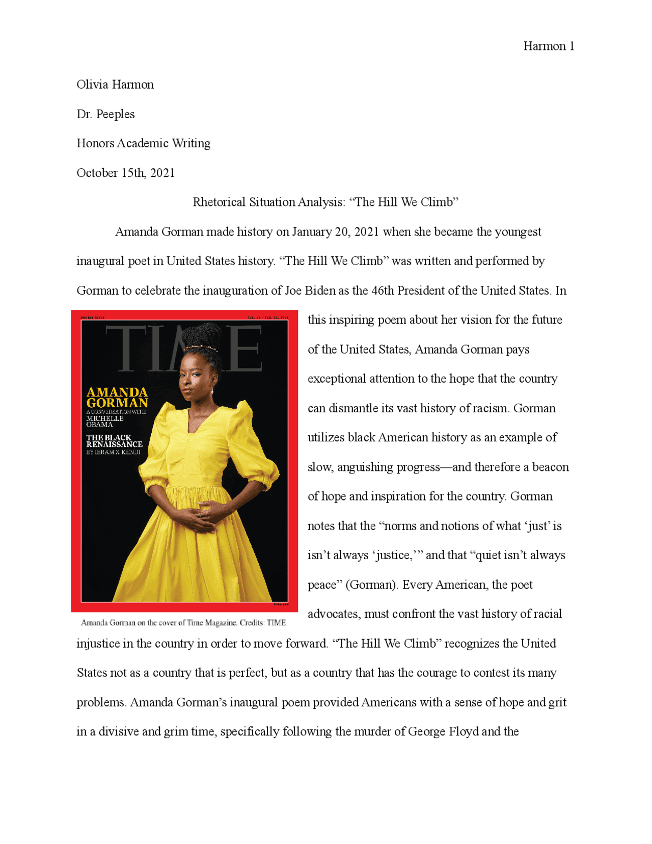 Rhetorical Situation Analysis: “The Hill We Climb” | Schemes and Mind ...