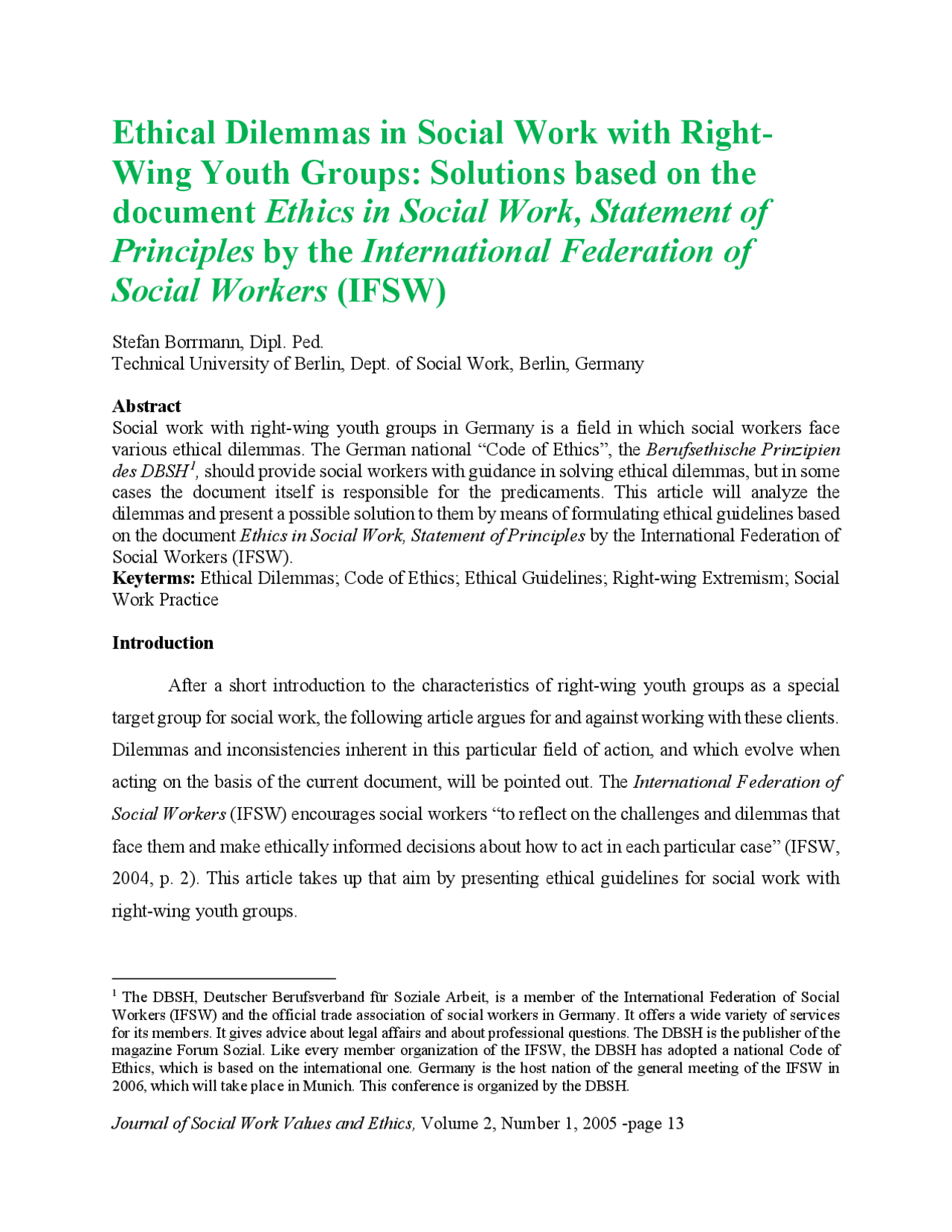 Ethical Dilemmas in Social Work with Right- Wing Youth Groups | Schemes ...