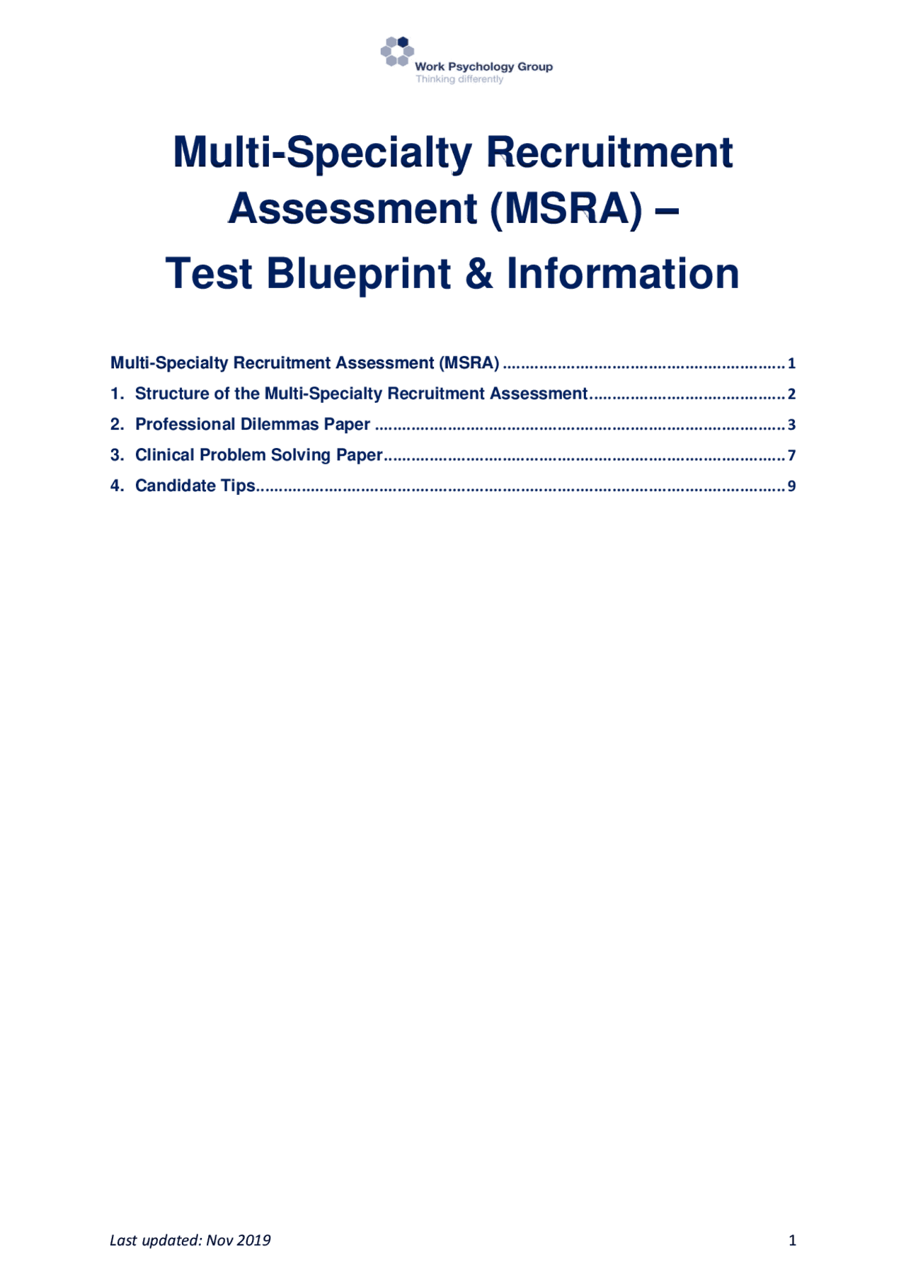 Multi-Specialty Recruitment Assessment (MSRA) – Test ... | Study notes ...