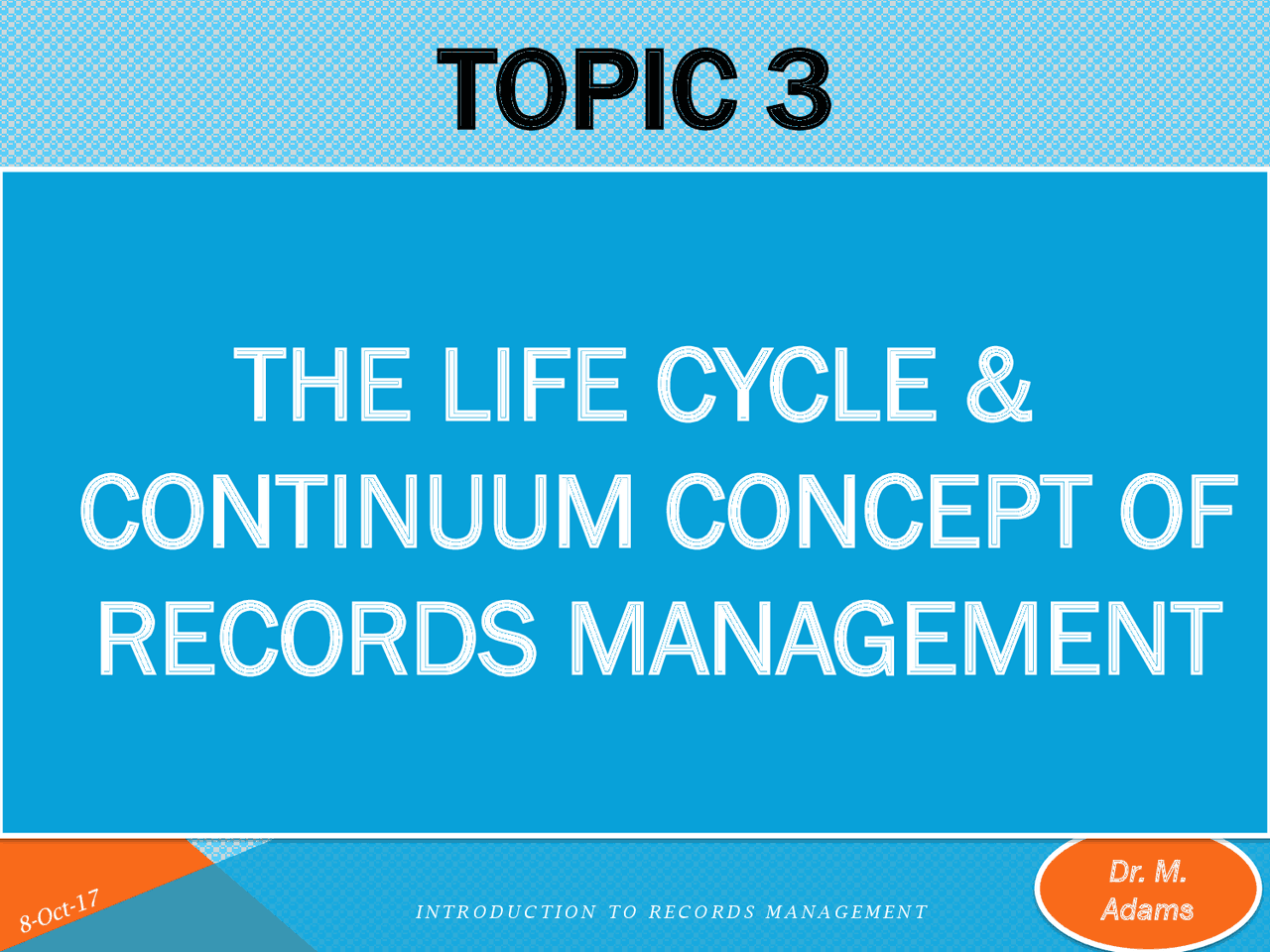 the life cycle & continuum concept of records management | Monografías ...