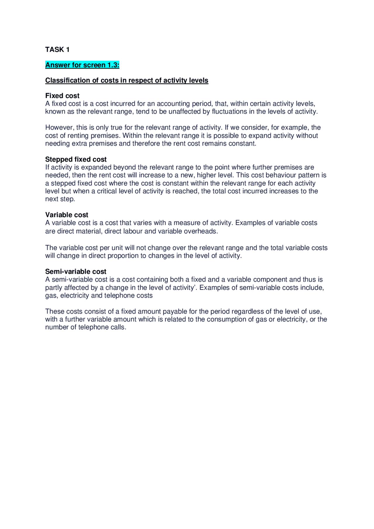 Answers Variant 5 Exercises Accounting Docsity