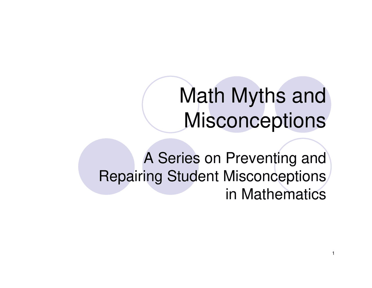 Math Myths And Misconceptions Lecture Notes Mathematics Docsity
