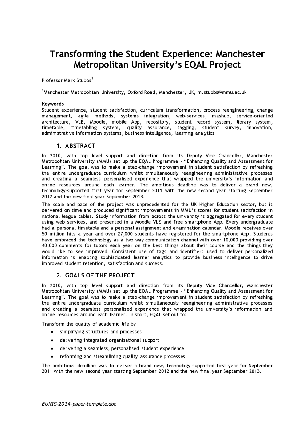 MMU's EQAL Project: Enhancing Student Experience with Curriculum ...