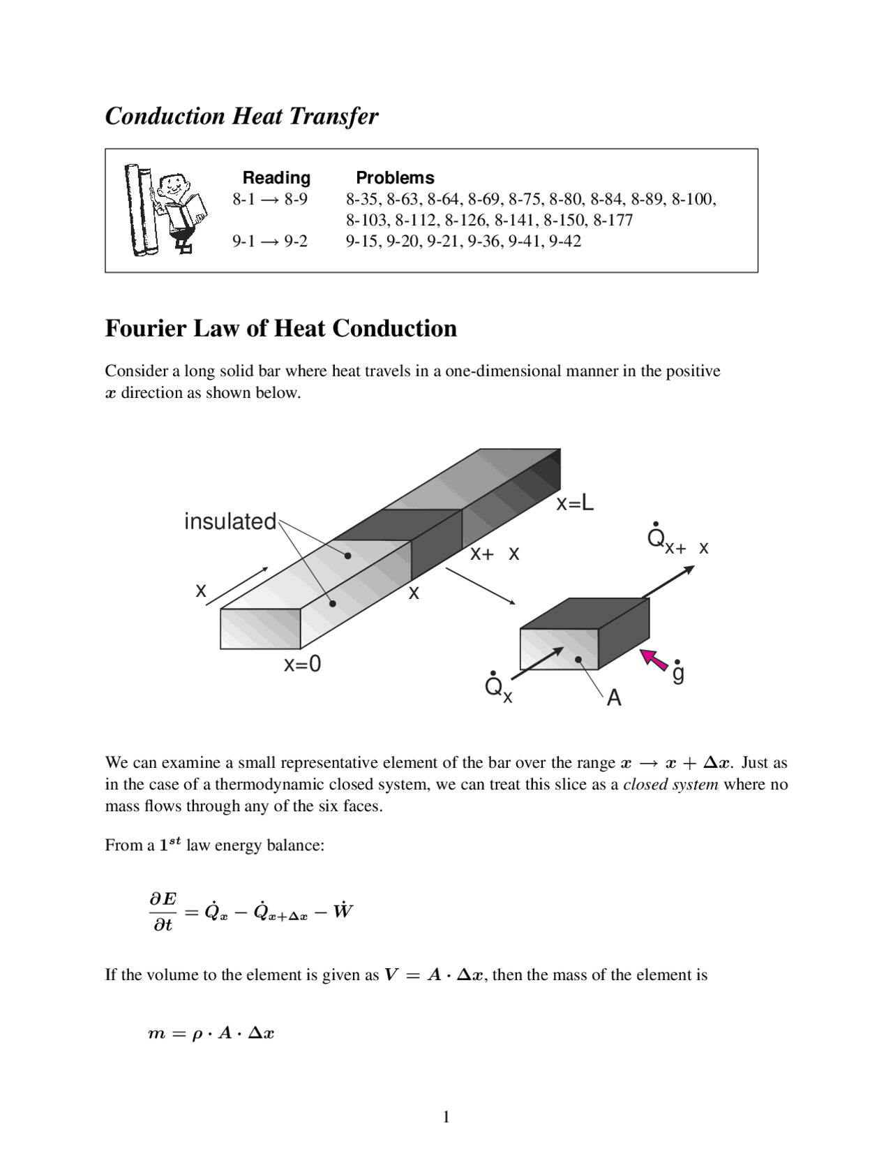 Conduction Heat Transfer Fourier Law of Heat Conduction | Study notes ...
