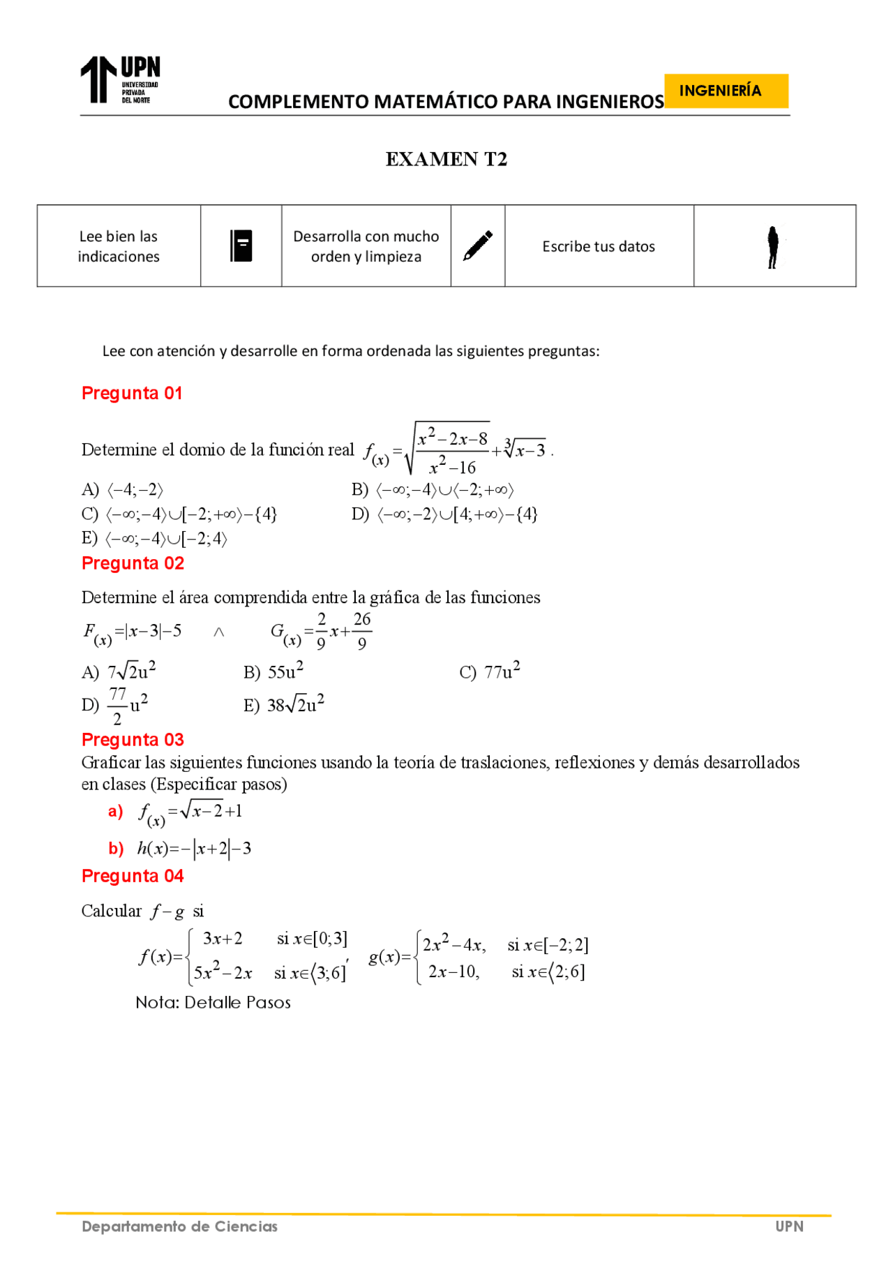 Complemento Matemático para Ingenieros | Ejercicios de Comunicación | Docsity