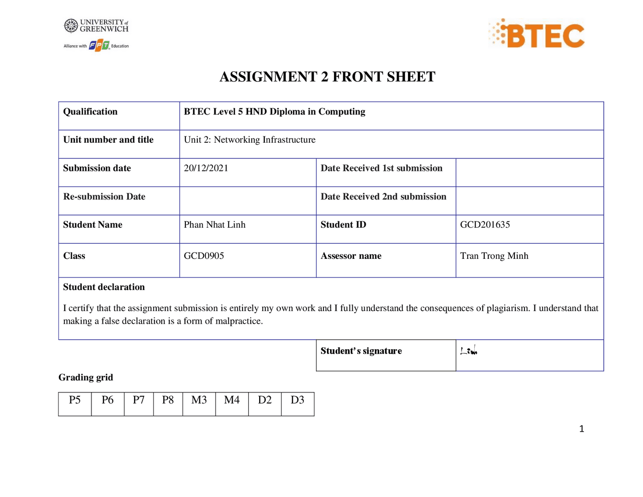 Assignment 2 - Networking (1619) | Study Guides, Projects, Research Information Technology | Docsity