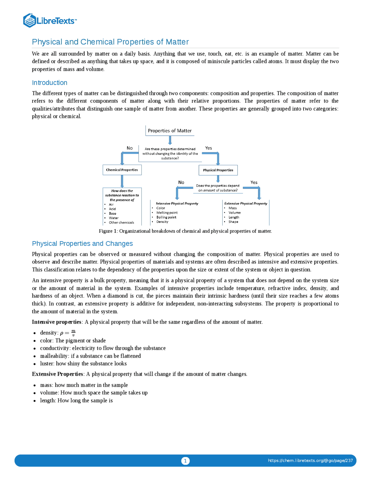 Properties of Matter | Study notes Chemistry | Docsity