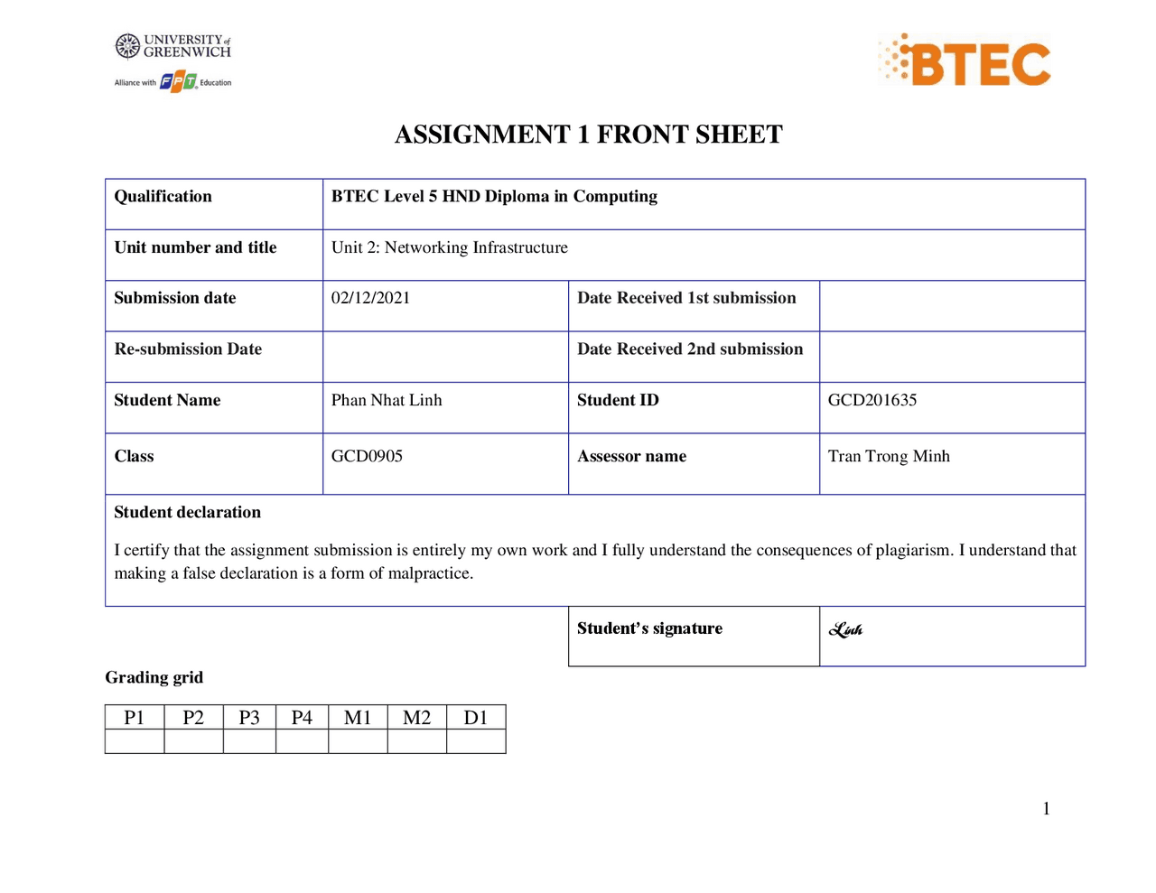 Assignment 1 - Networking(1619) | Study Guides, Projects, Research Information Technology | Docsity