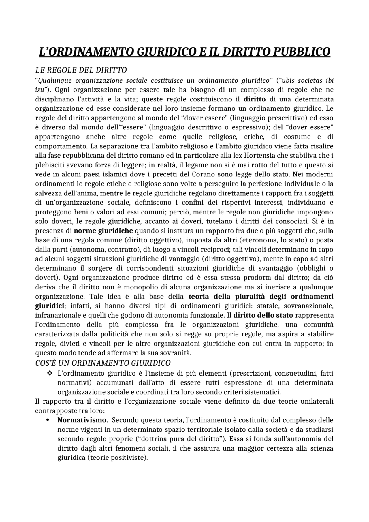 Corso Di Diritto Pubblico Dispense Di Istituzioni Di Diritto Pubblico