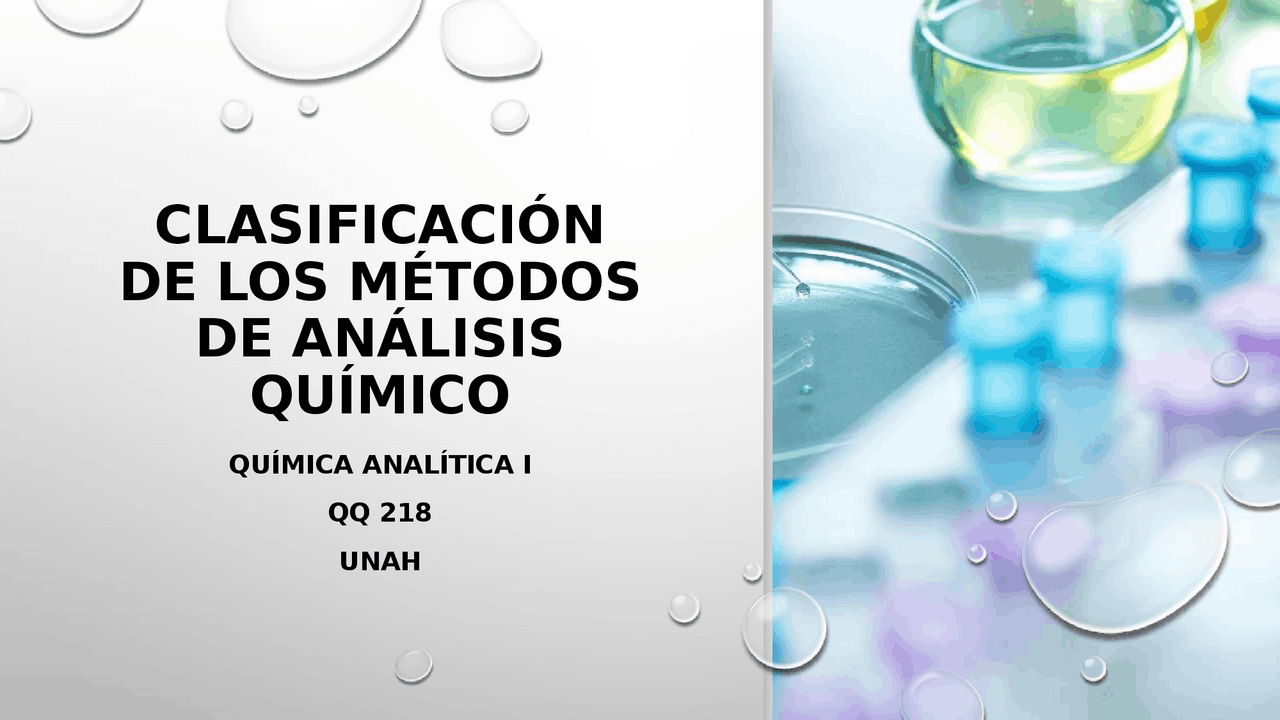 Clasificacion De Los Metodos De Analisis Apuntes De Química Analítica