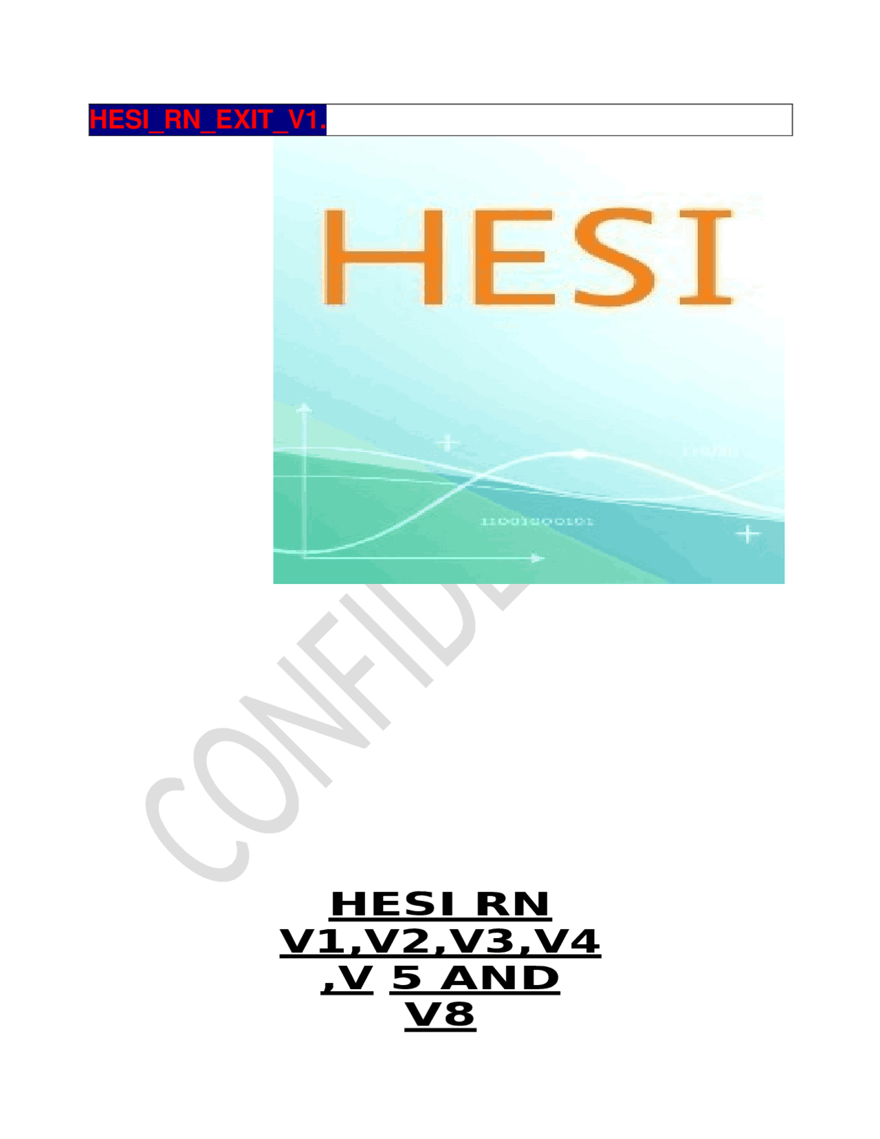 HESI_RN_EXIT_V1.HESI_RN_EXIT_V1. | Exams Nursing | Docsity