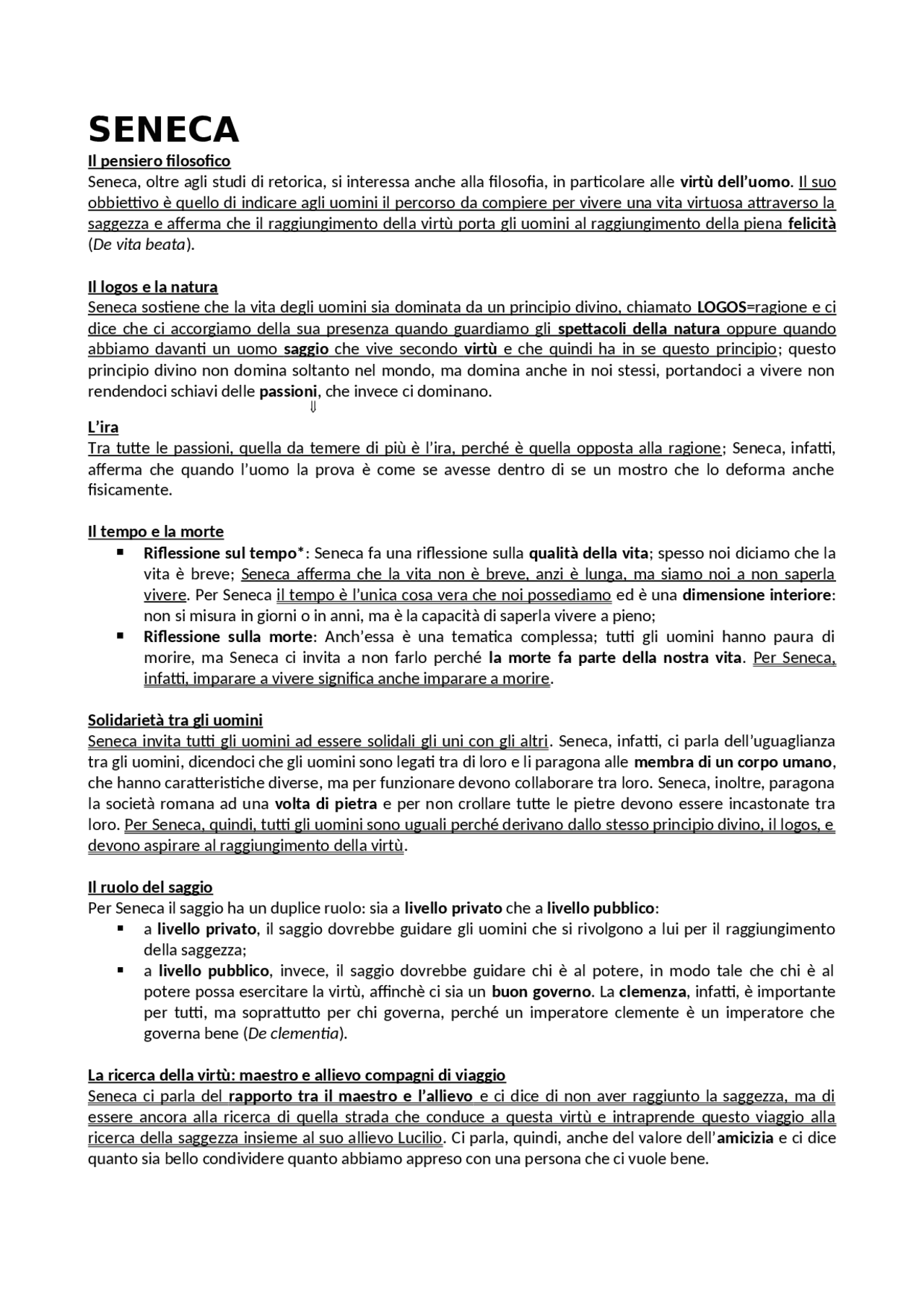 Seneca e Apuleio - tematiche principali | Appunti di Latino | Docsity