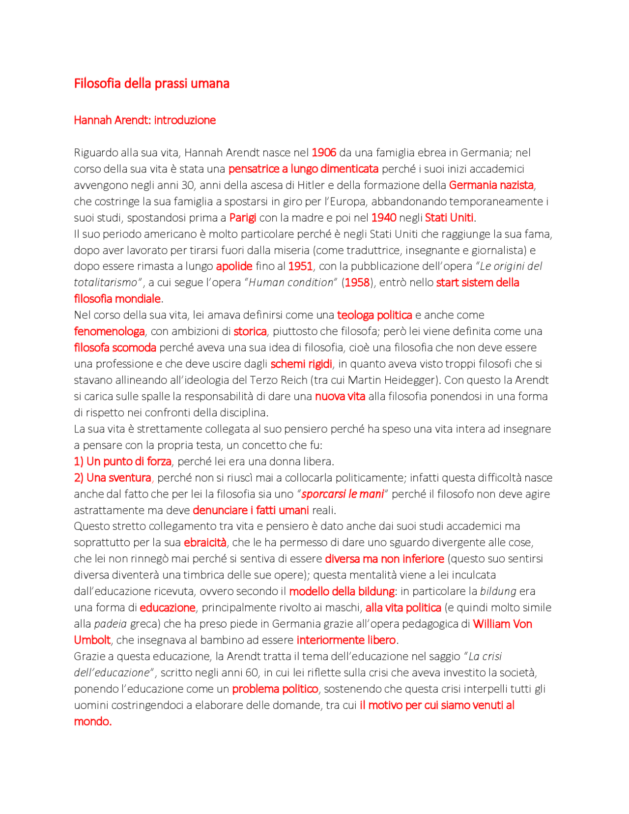 Filosofia Della Prassi Umana Appunti Di Filosofia Docsity