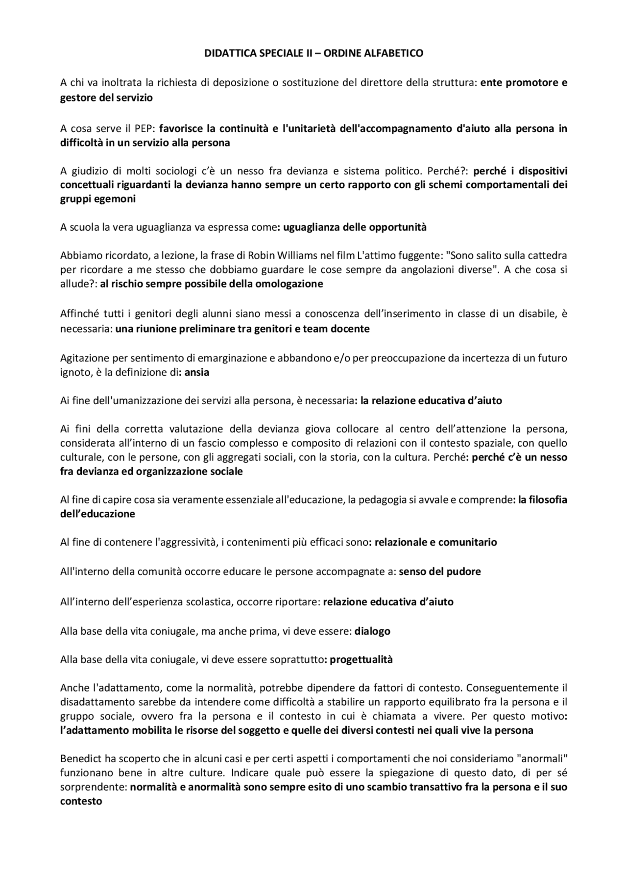 Didattica Speciale Lm85 Scienze Pedagogiche Pegaso Prove Desame Di