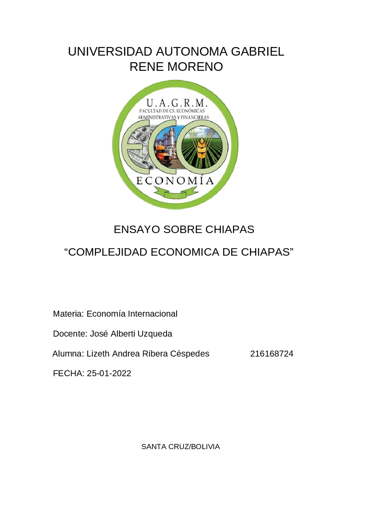 Ensayo Sobre Chiapas Monografías Ensayos De Historia Docsity