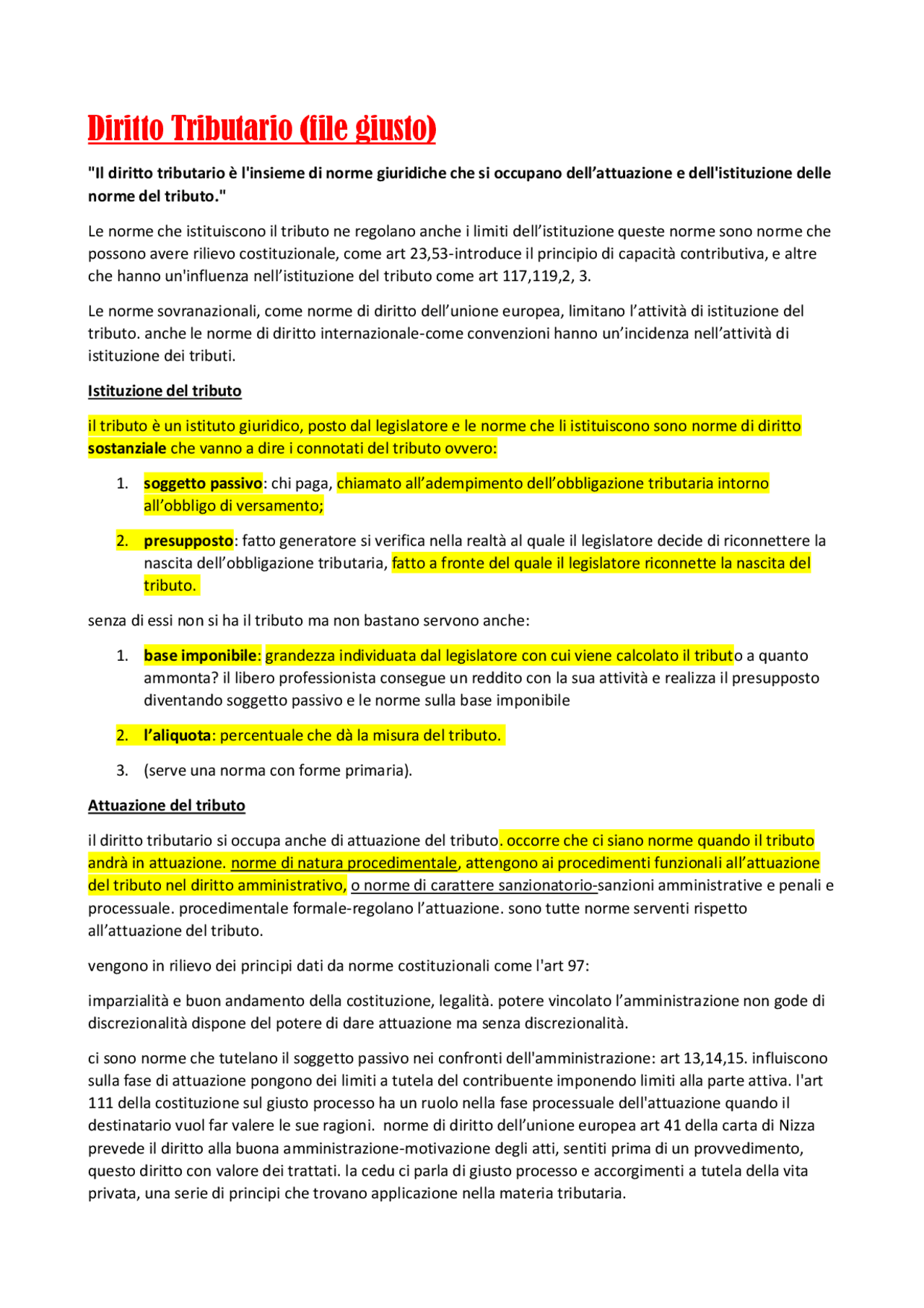 Diritto tributario 2021/2022 | Appunti di Diritto Tributario | Docsity