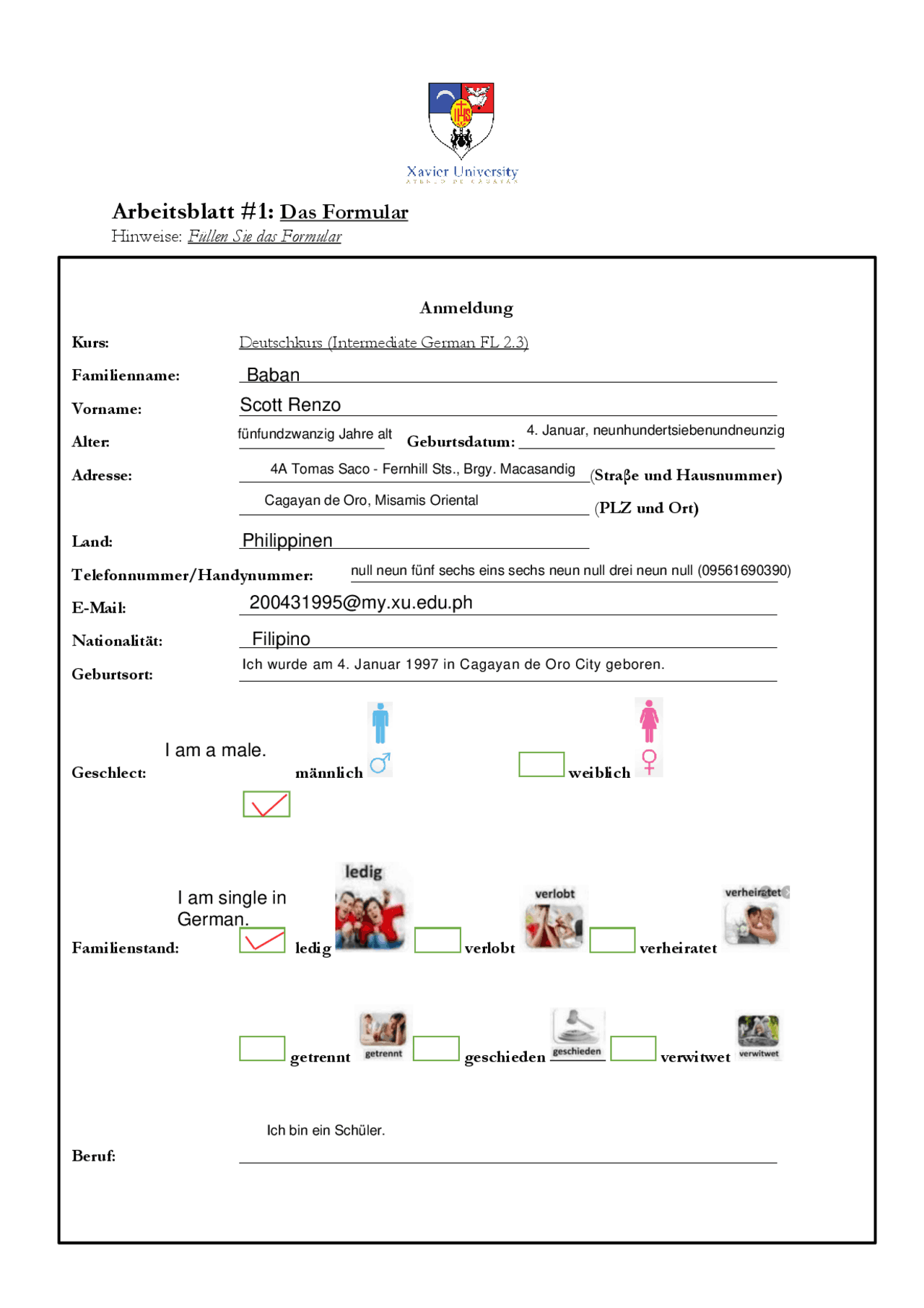 Activity 1 Fl Introduction To German Language Assignments Computer