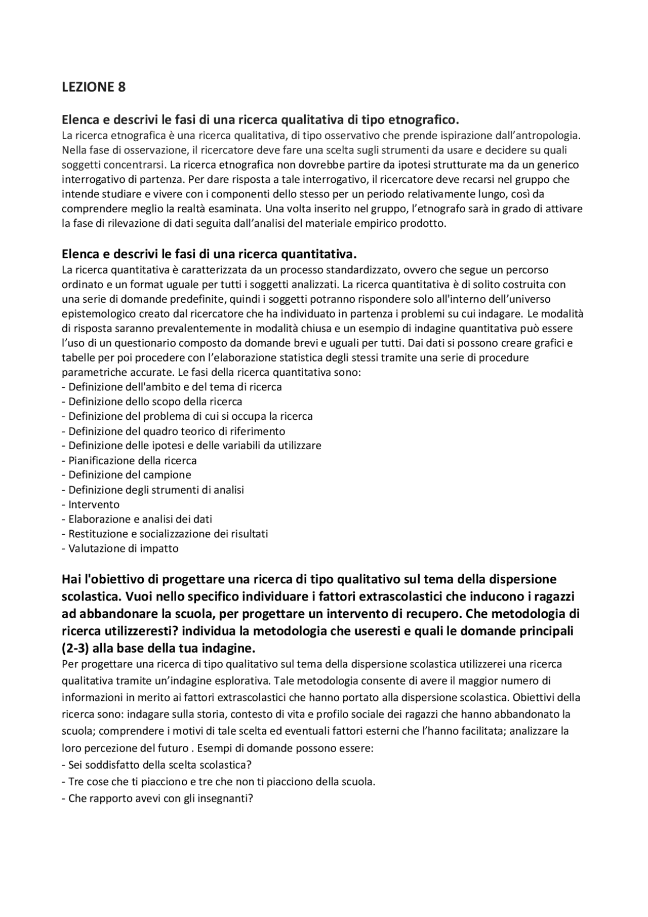 Domande Aperte Ecampus Di Pedagogia Sperimentale Scienze Dell