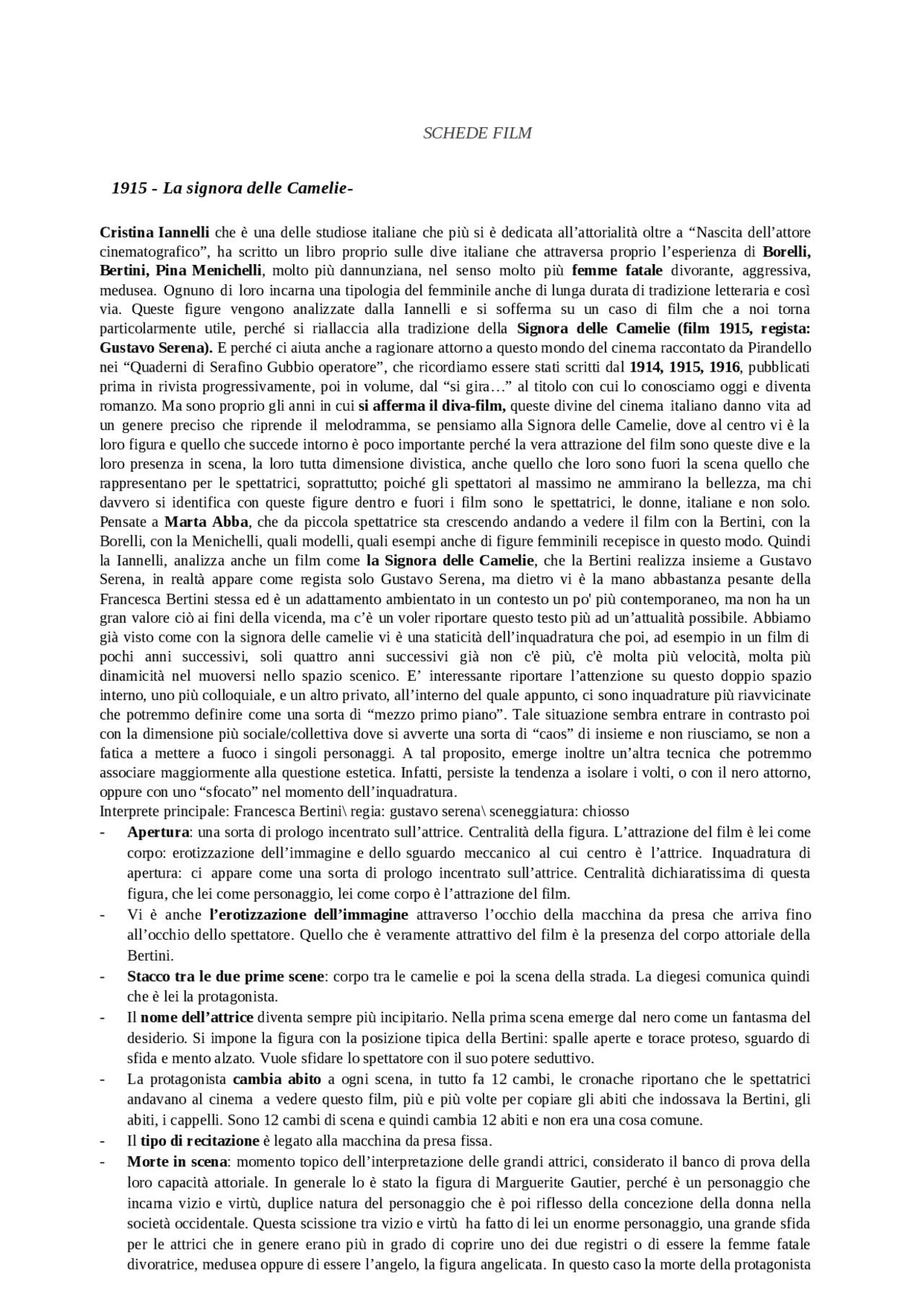 Appunti Corso Di Sotira Del Cinema Schemi E Mappe Concettuali Di