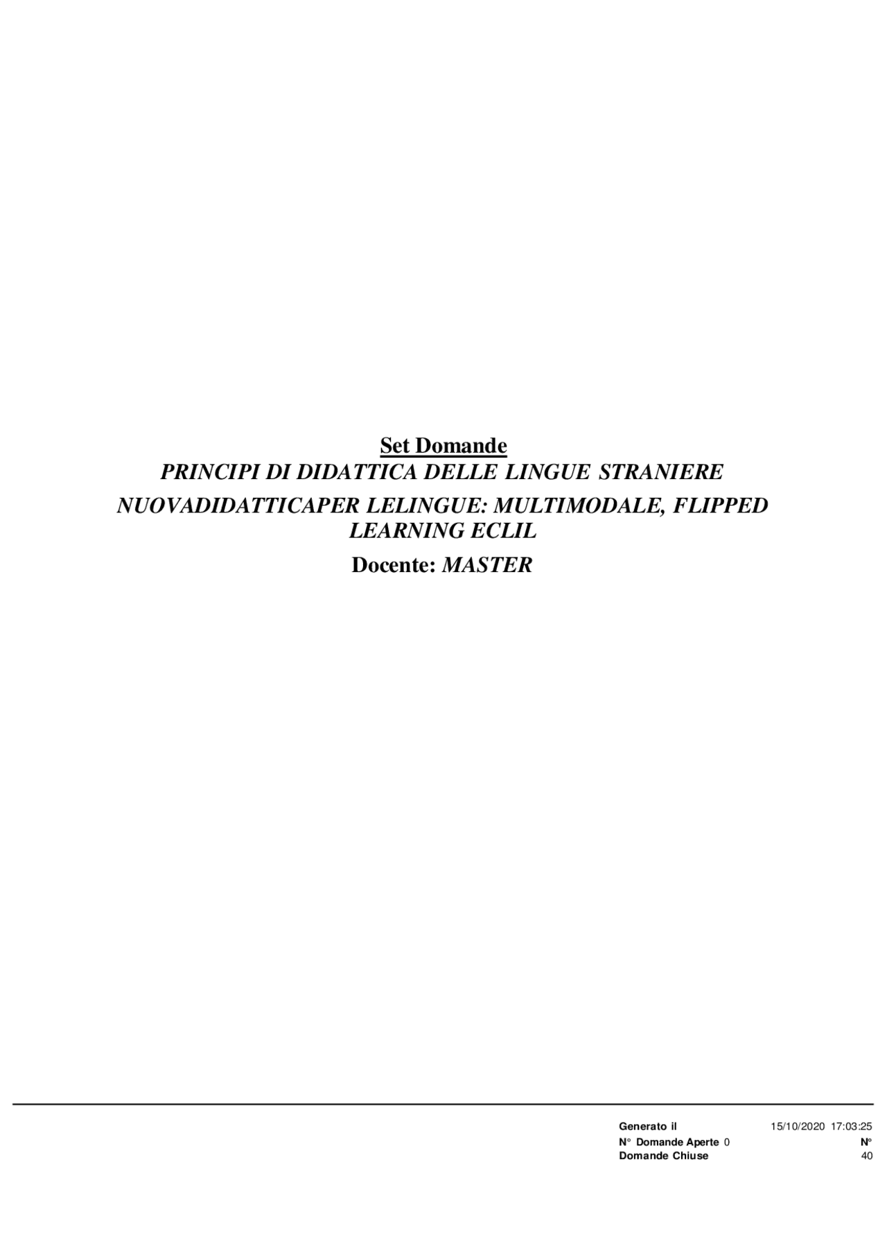 Paniere Principi Di Didattica Delle Lingue Straniere Master Clil