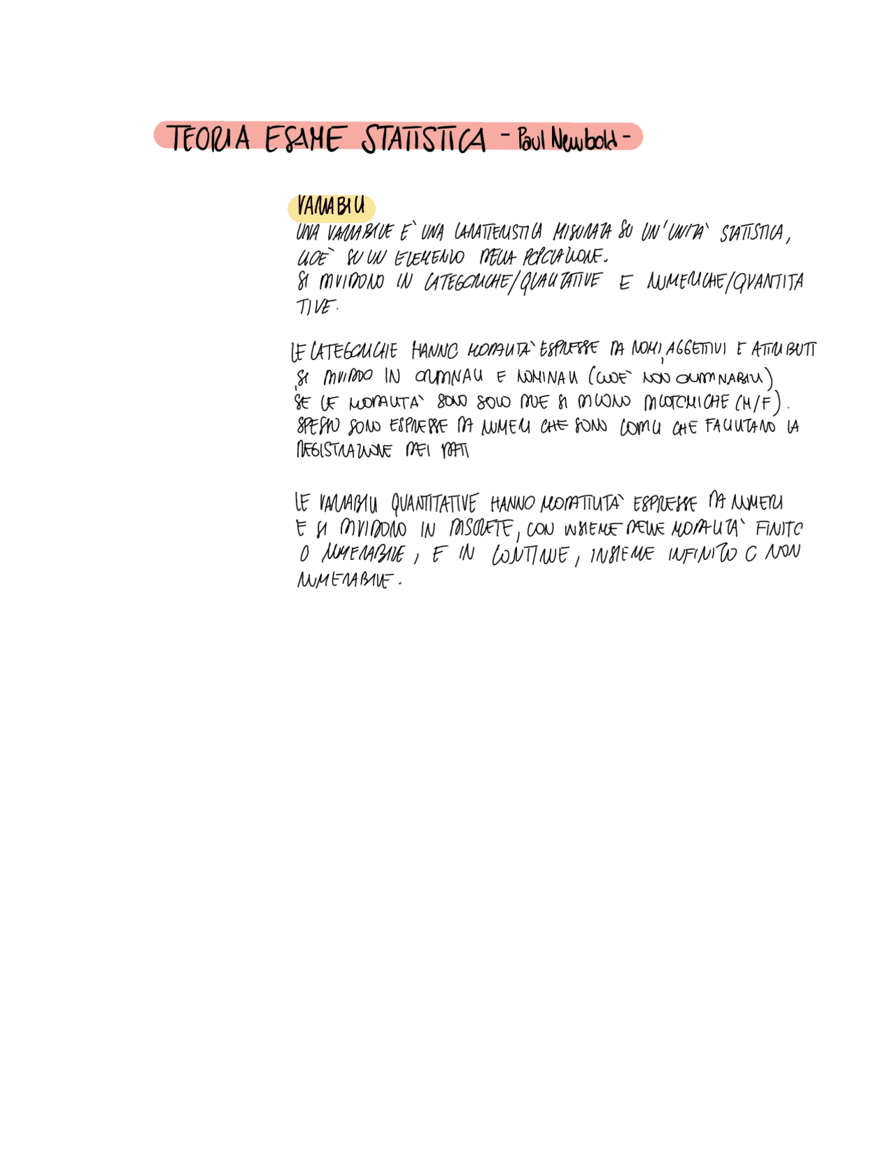 Teoria Statistica P Newbold Schemi E Mappe Concettuali Di