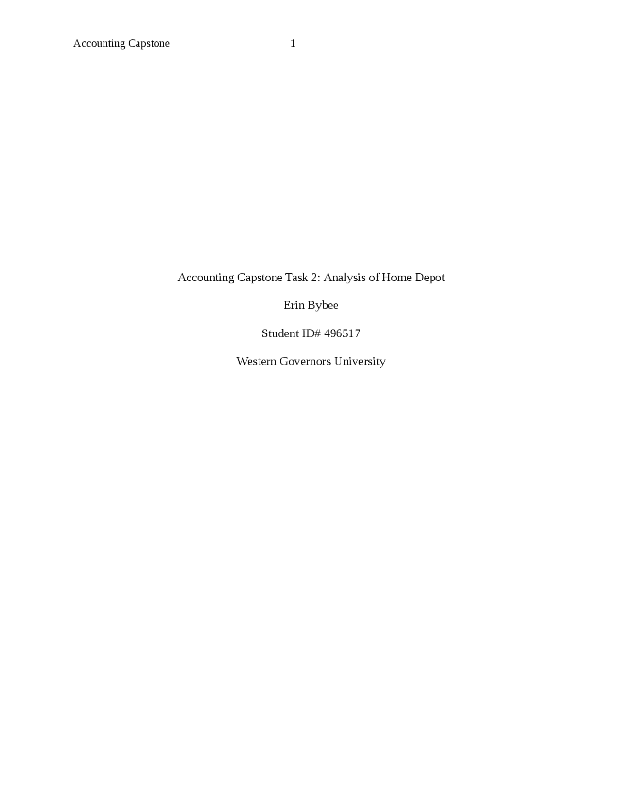 Thesis Western Governors University Accounting C251 Capstone Task 2 ...