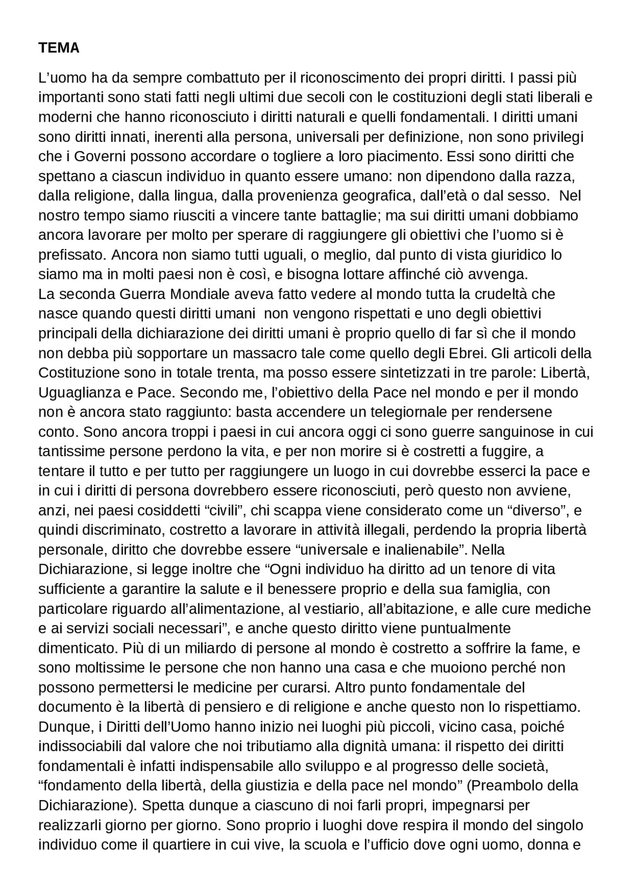 Educazione Civica I Diritti Umani Schémas De Histoire Docsity