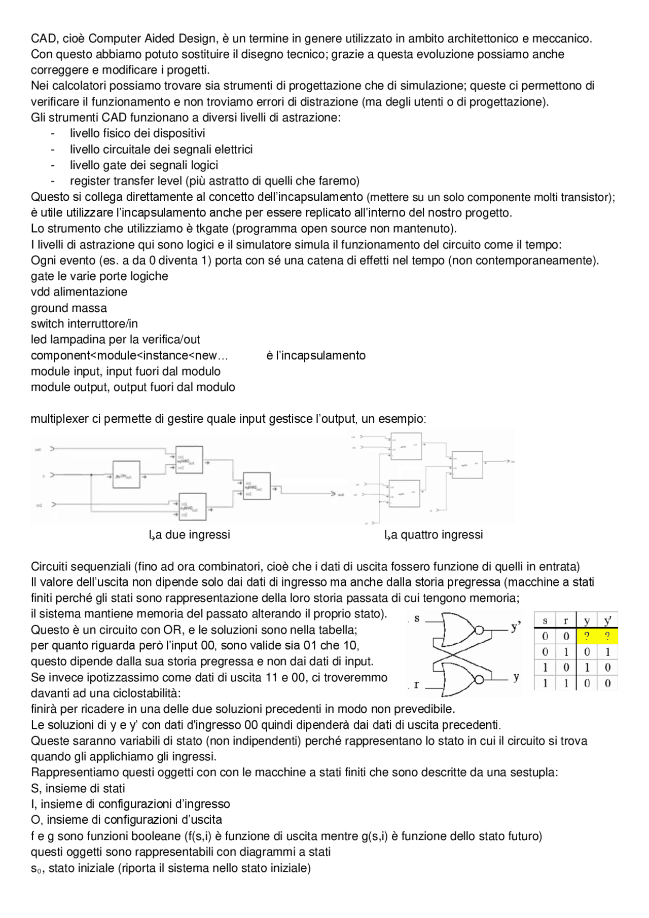 Reti Logiche Sequenziali Appunti Di Reti Logiche Docsity