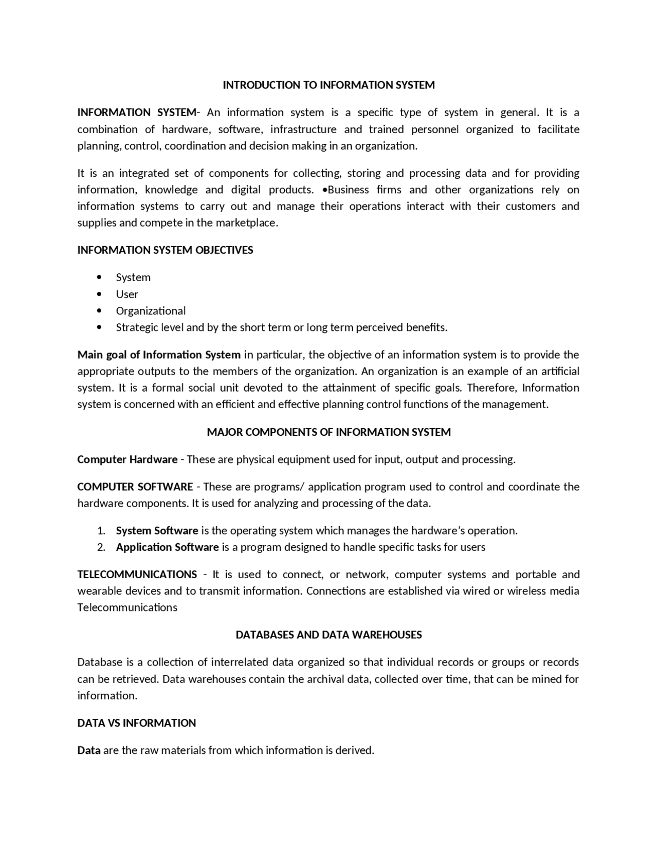 Accounting Information System Lecture Notes Accounting Docsity