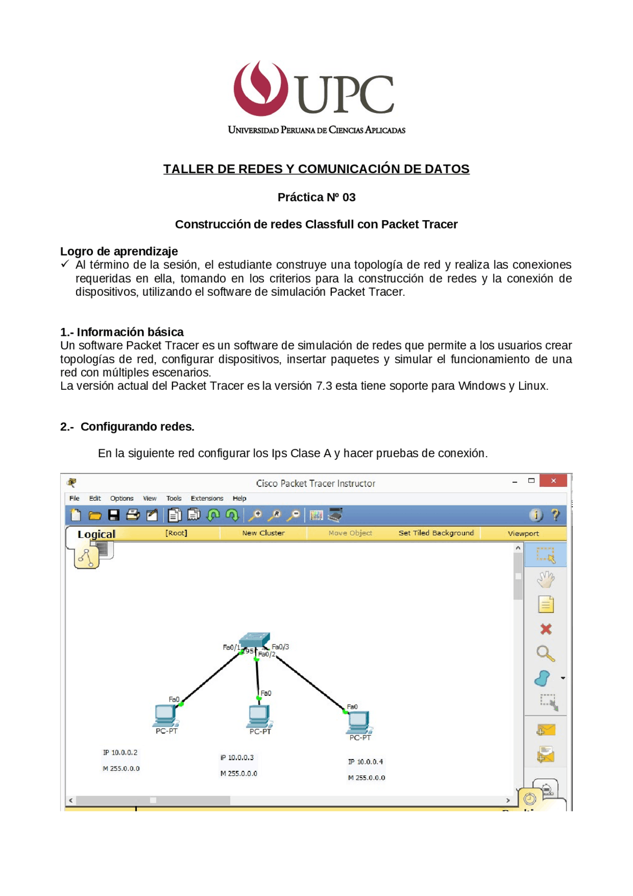 Taller: Construcción de Redes Clasificadas con Packet Tracer ...