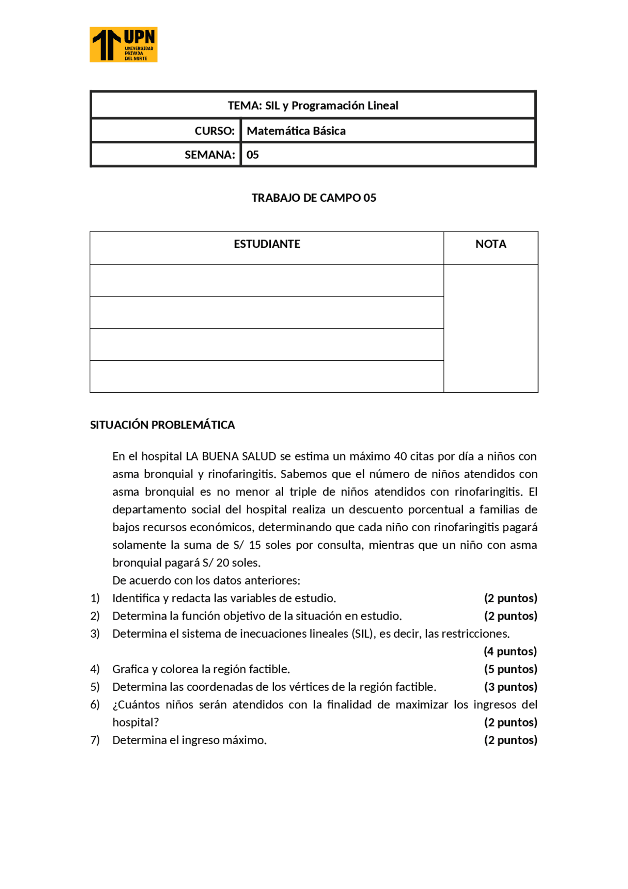 Ejercicios de programacion Lineal | Ejercicios de Matemáticas | Docsity