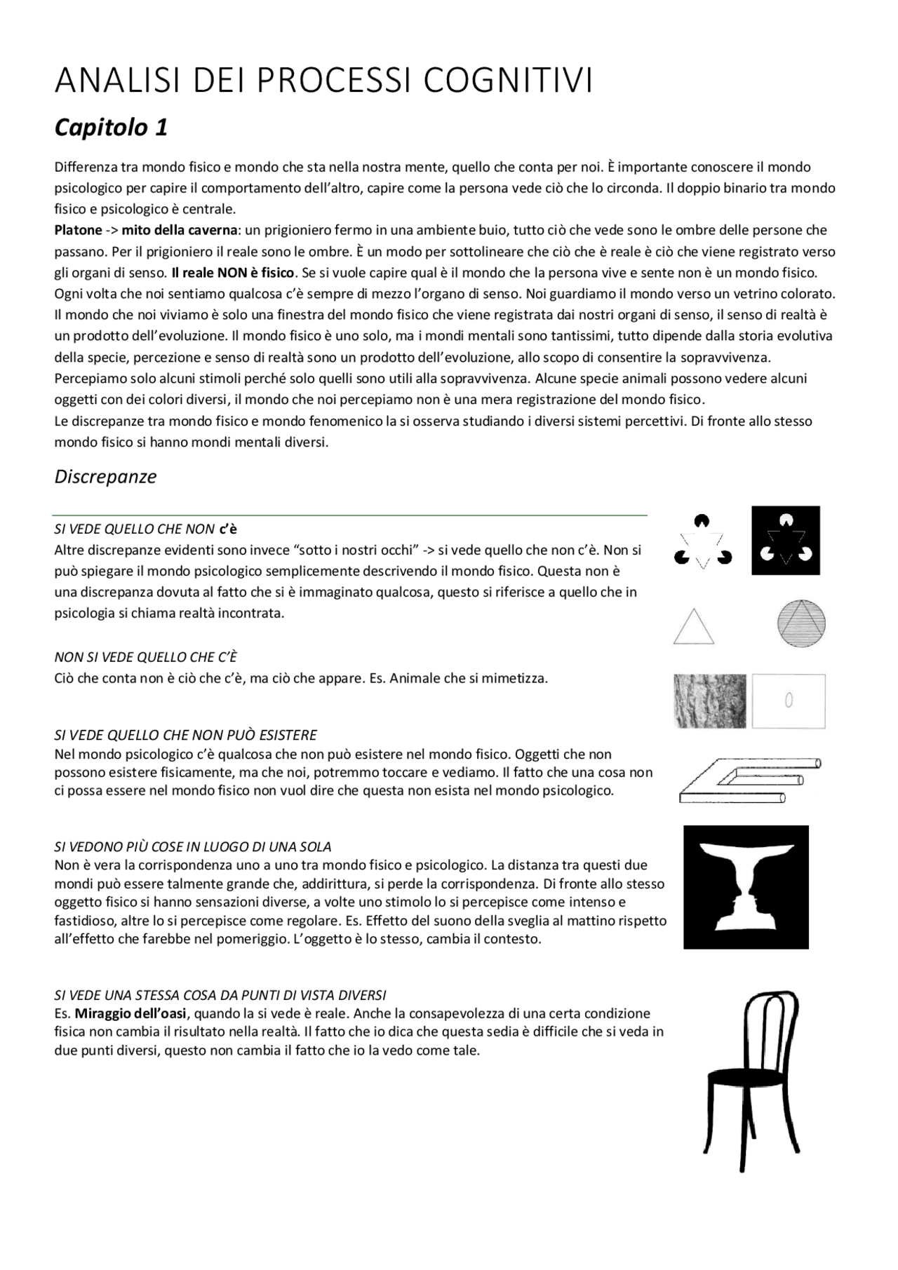 Analisi dei processi cognitivi | Appunti di Psicologia Cognitiva | Docsity