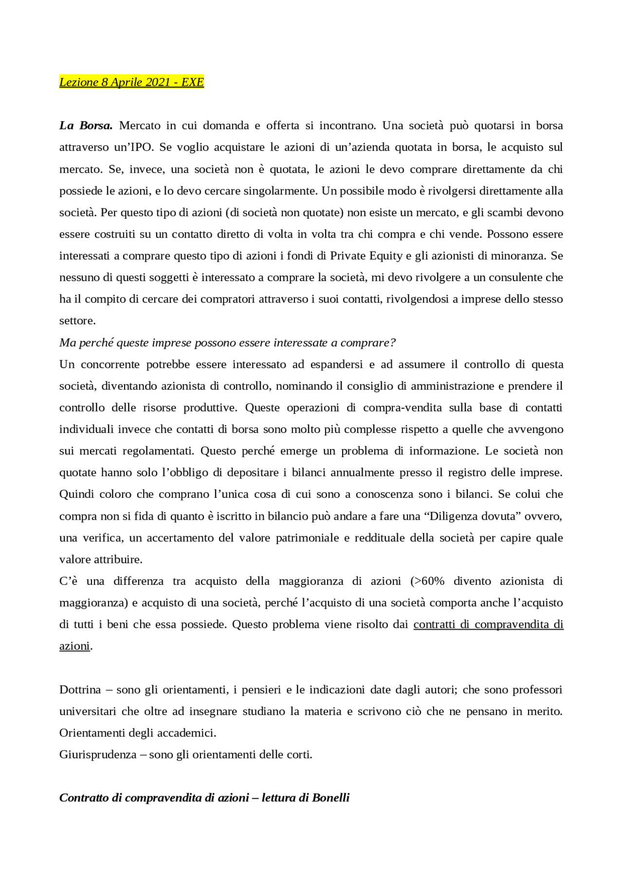 Diritto Commerciale Parte 2 Appunti Di Diritto Commerciale Docsity