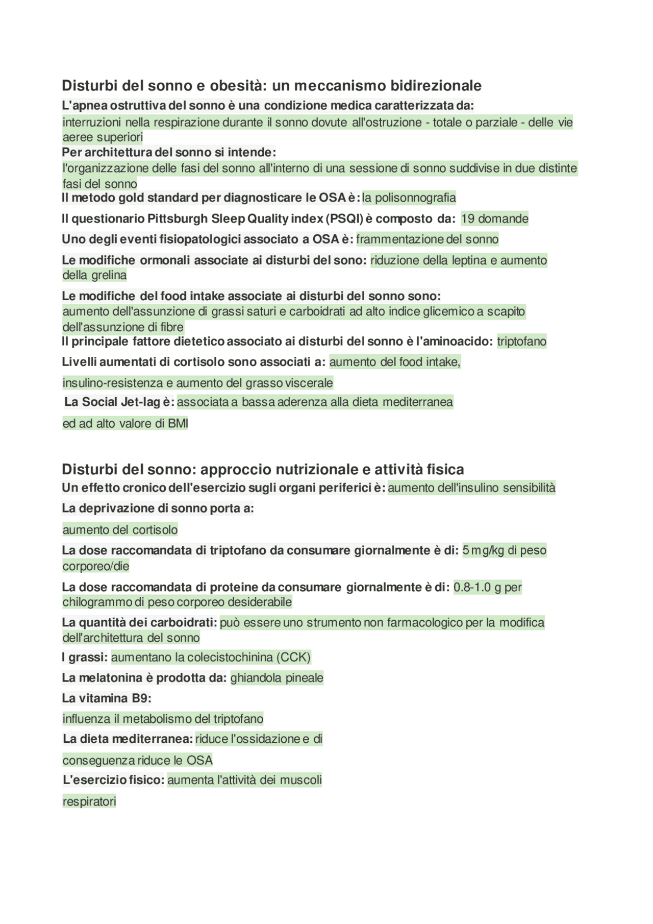 Test Svolti Di Scienze Tecniche Dietetiche Applicate L22 Unipegaso