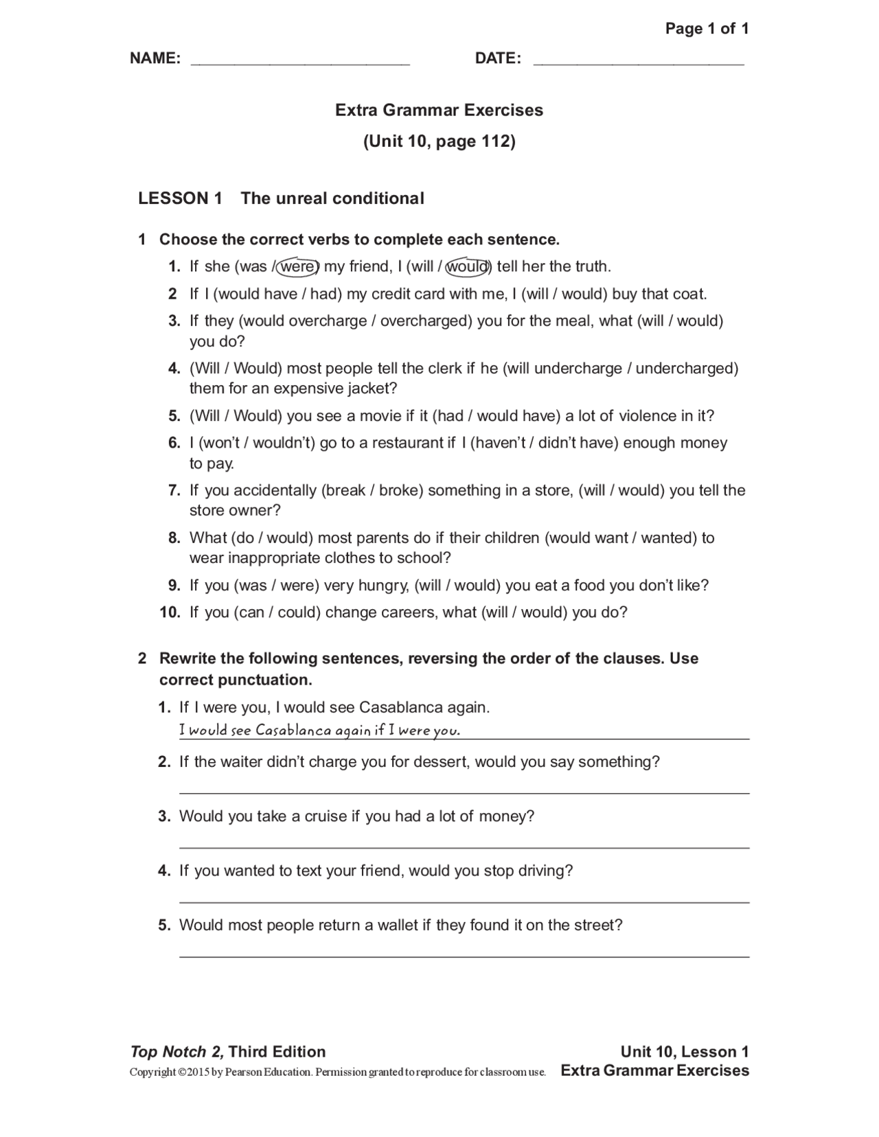 Unit_10_Extra_Grammar_Exercises.pdf | Diapositivas de Idioma Inglés | Docsity