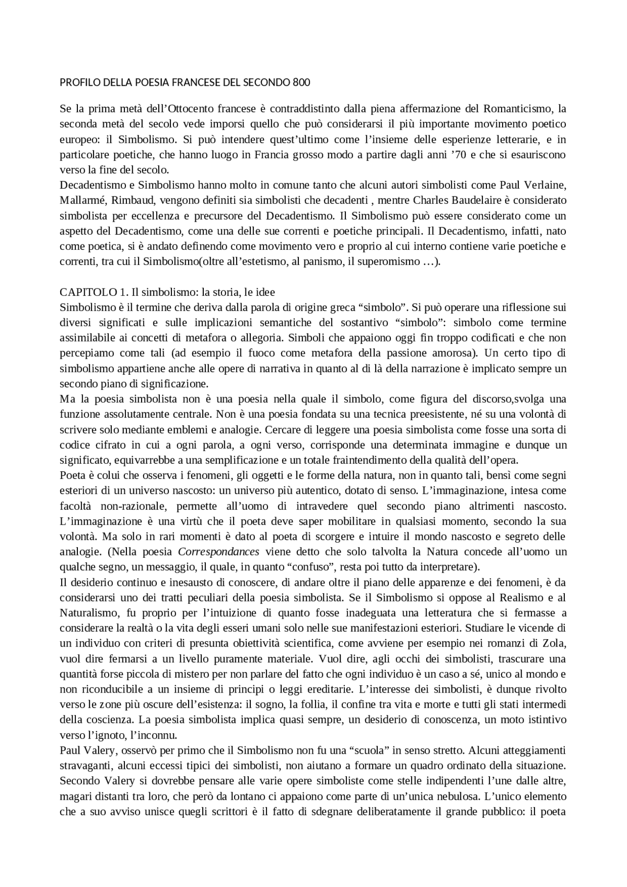 La Poesia Francese Del Secondo 800 Appunti Di Letteratura Francese