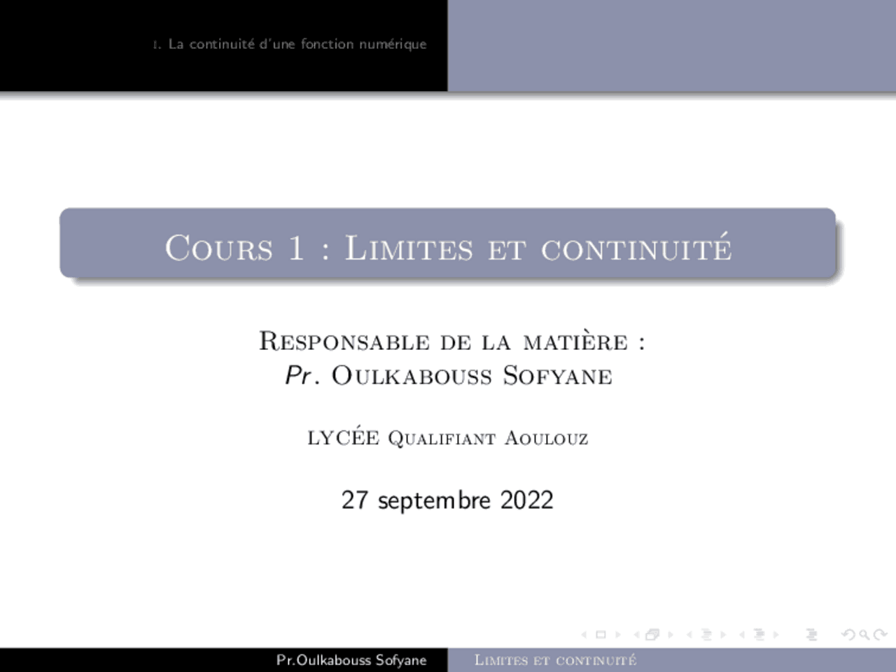 Cours de continuité 2 éme annee bac | Summaries Mathematics | Docsity