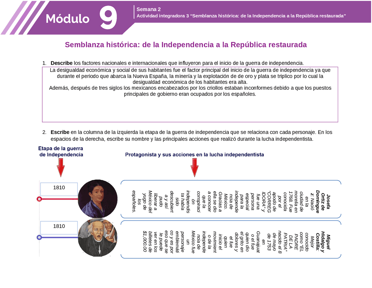 Actividad Integradora 4 Modulo 9 Ejercicios De Historia Docsity