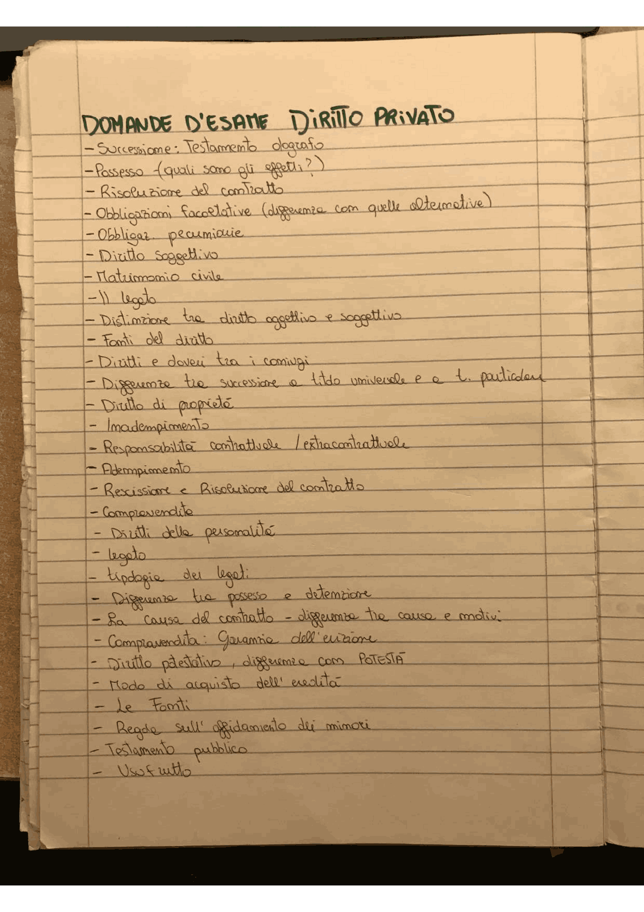 Domande Desame Di Diritto Privato Del Prof Mazzamuto Prove Desame