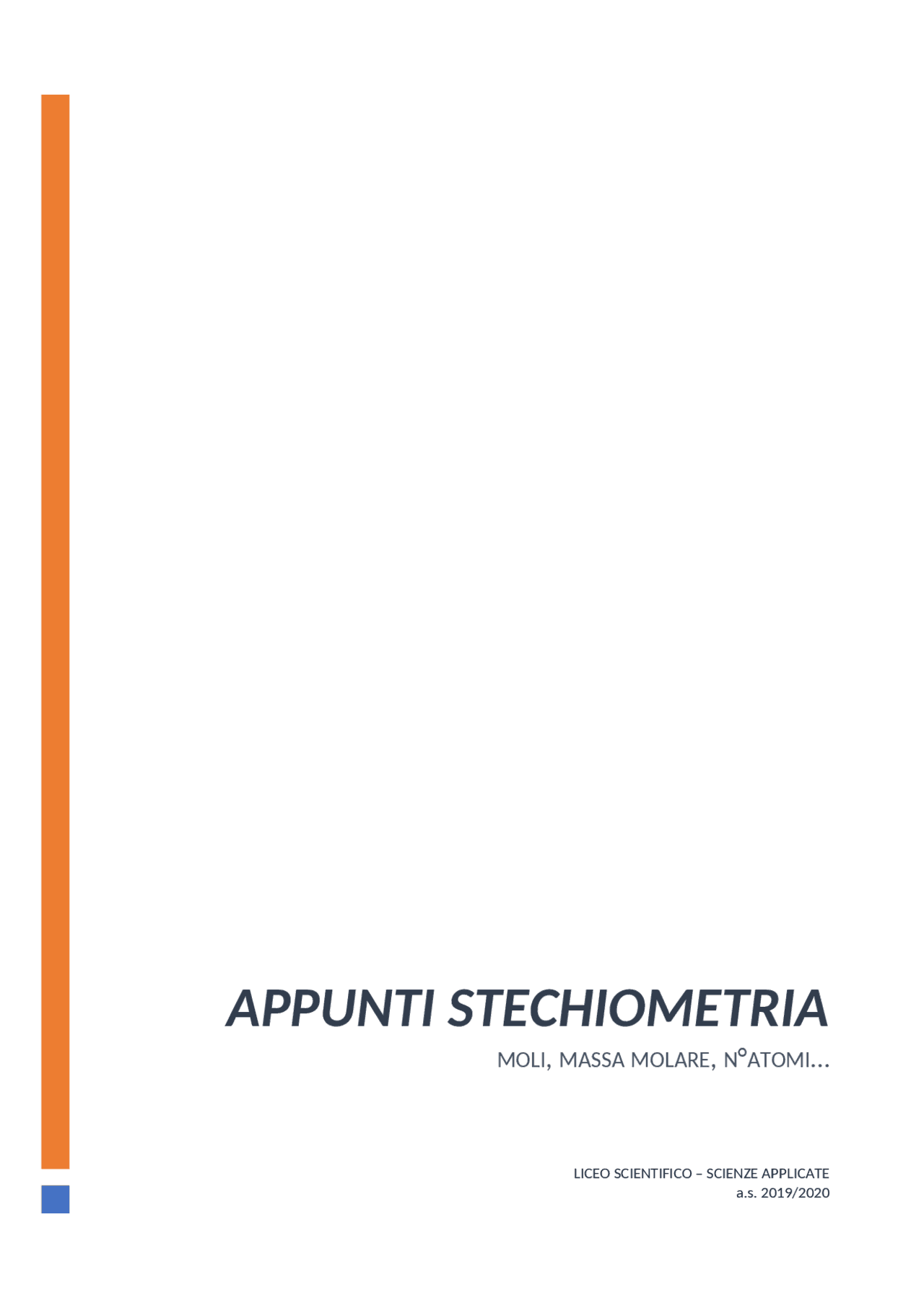 Chimica Stechiometria Di Base Appunti Di Chimica Docsity