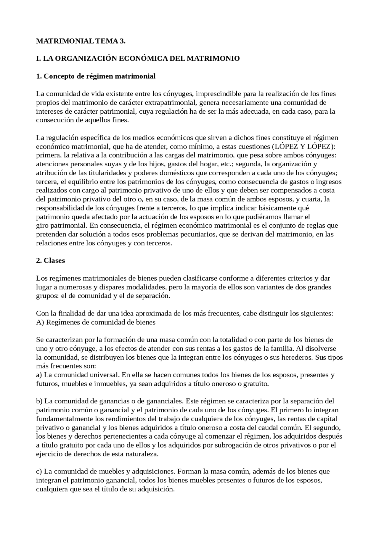 Tema 3 de la asignatura, matrimonial y sucesiones de 3º de carrera ...