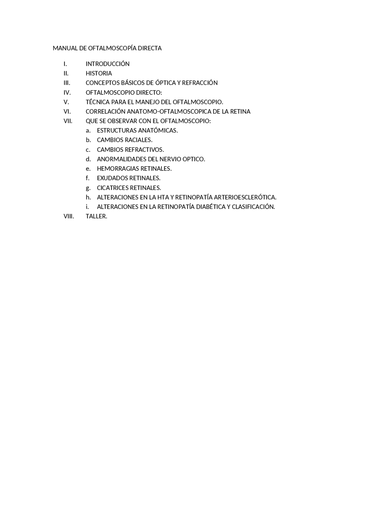 Manual Oftalmoscopia Directa Resumos De Oftalmologia Docsity