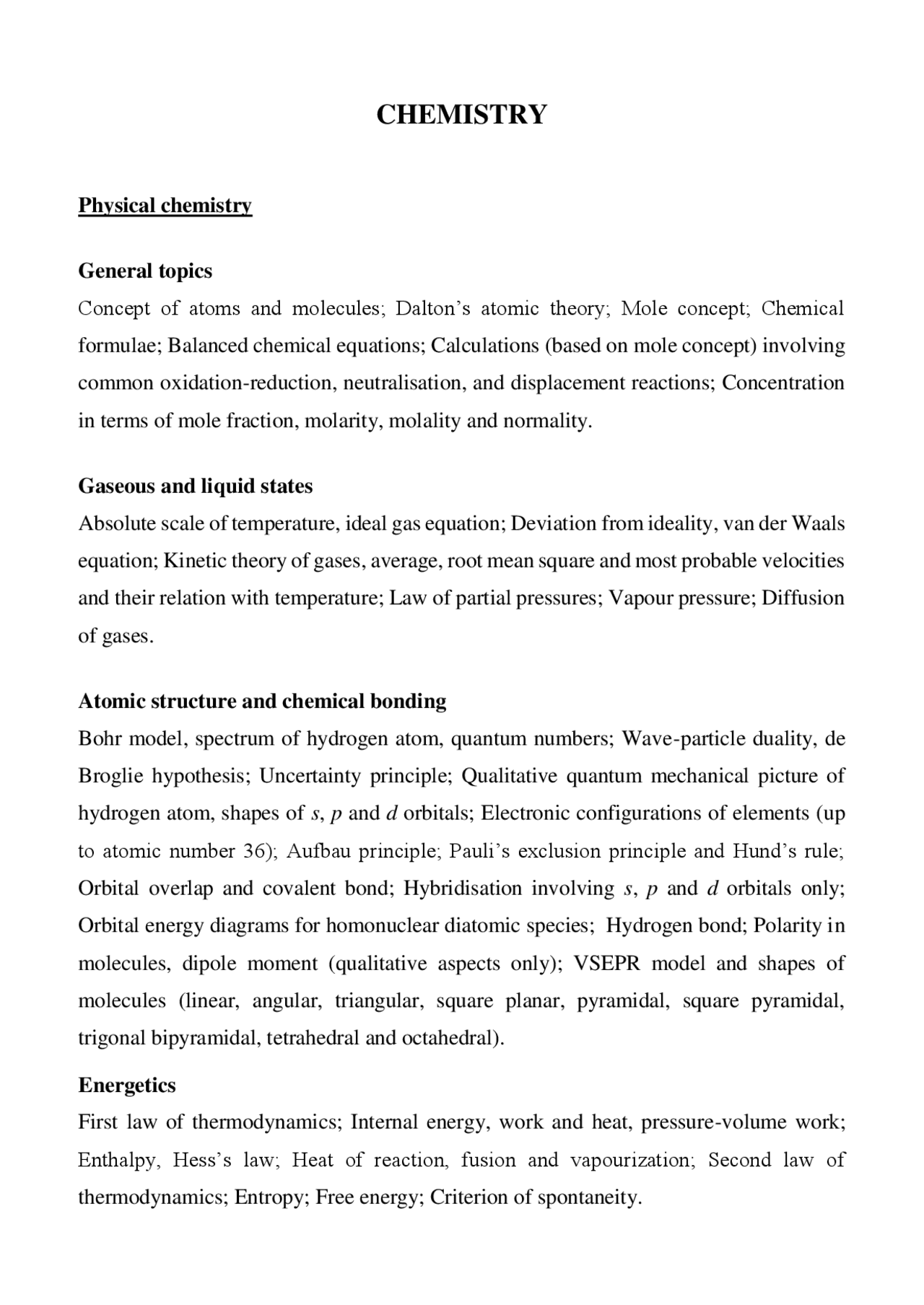 Thermodynamics to stable | Study notes Chemistry | Docsity