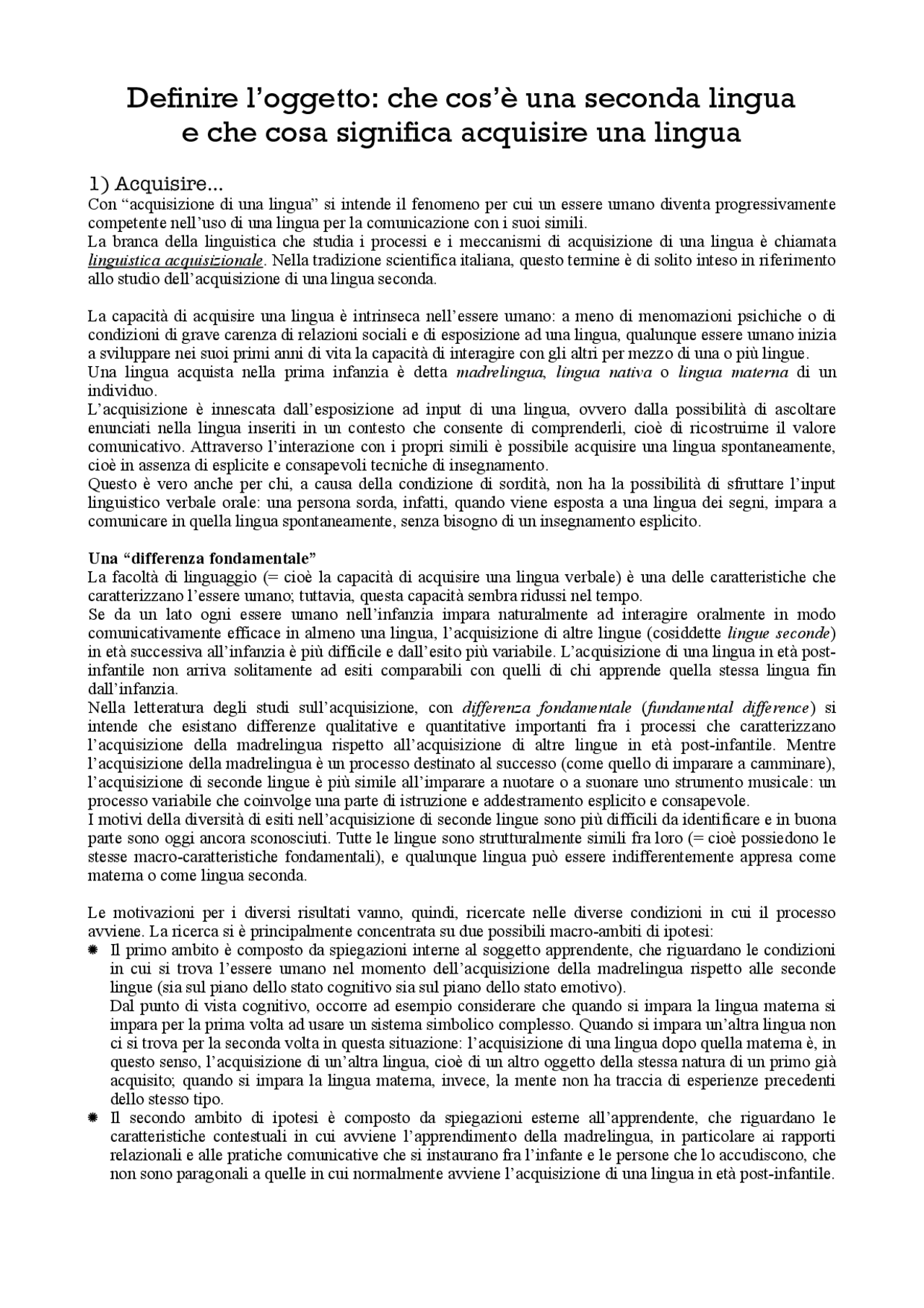 Metodi Di Analisi Bis Sintesi Del Corso Di Lingue Docsity