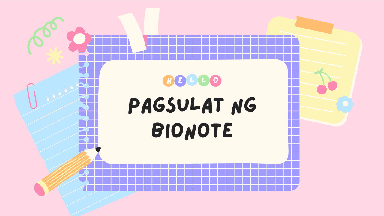 Pagsulat ng sulating Bionote | Lecture notes English | Docsity